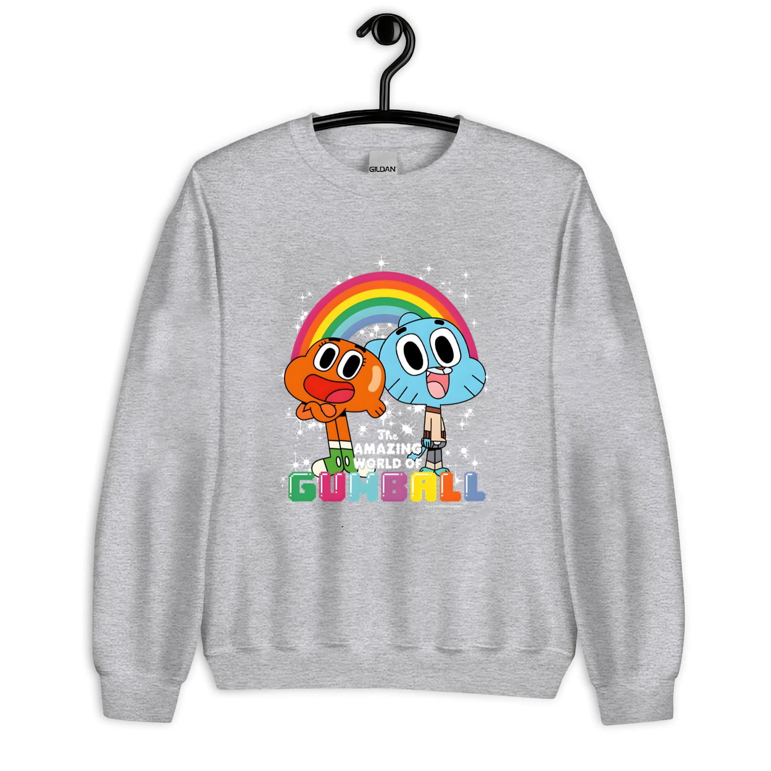 vintage The Amazing World Of Gumball And Darwin Rainbow Portrait T-Shirt, The Amazing World Of ...