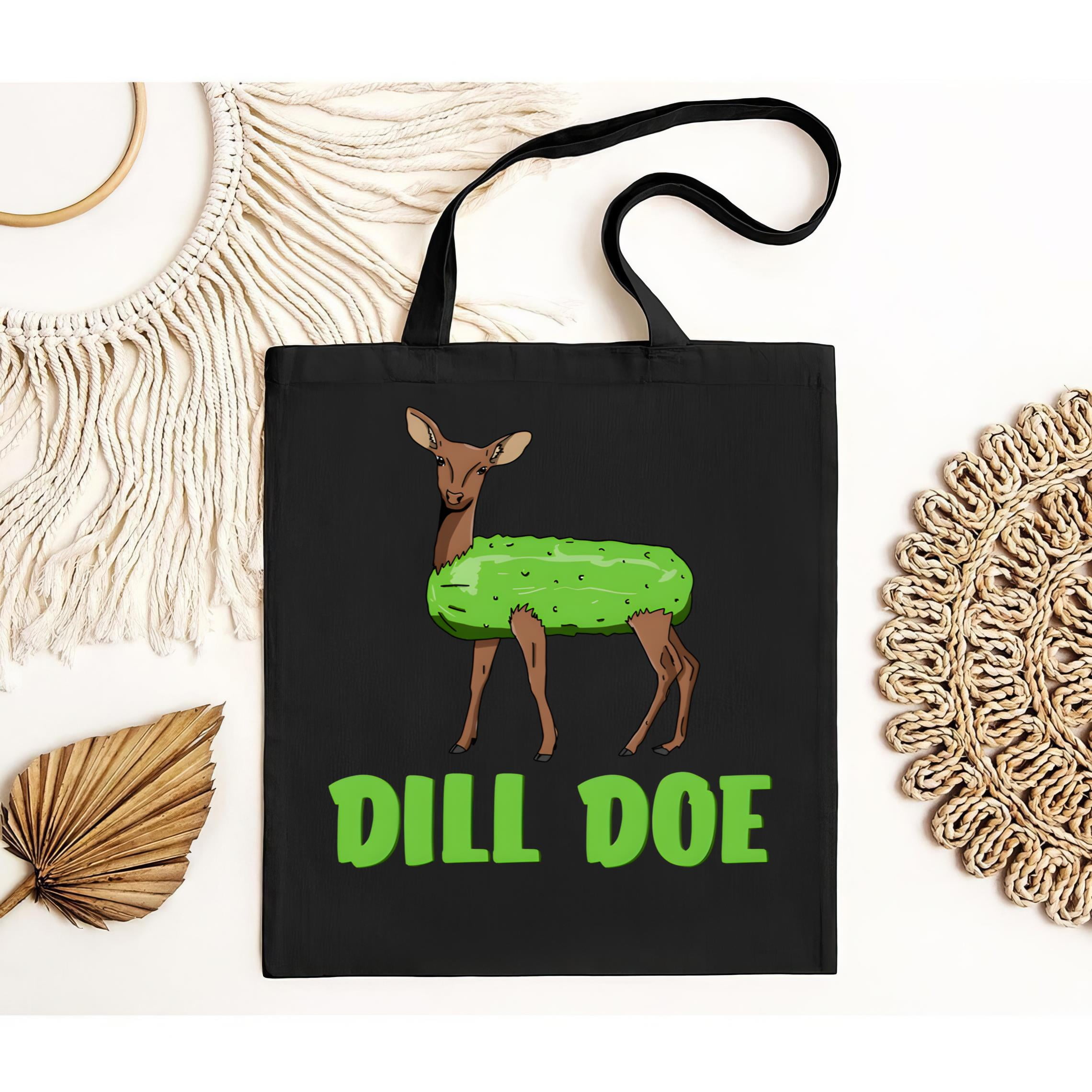 vintage Dill Doe Tote Bag Punny Pickle Deer Graphic Hilarious S--TH7588 ...