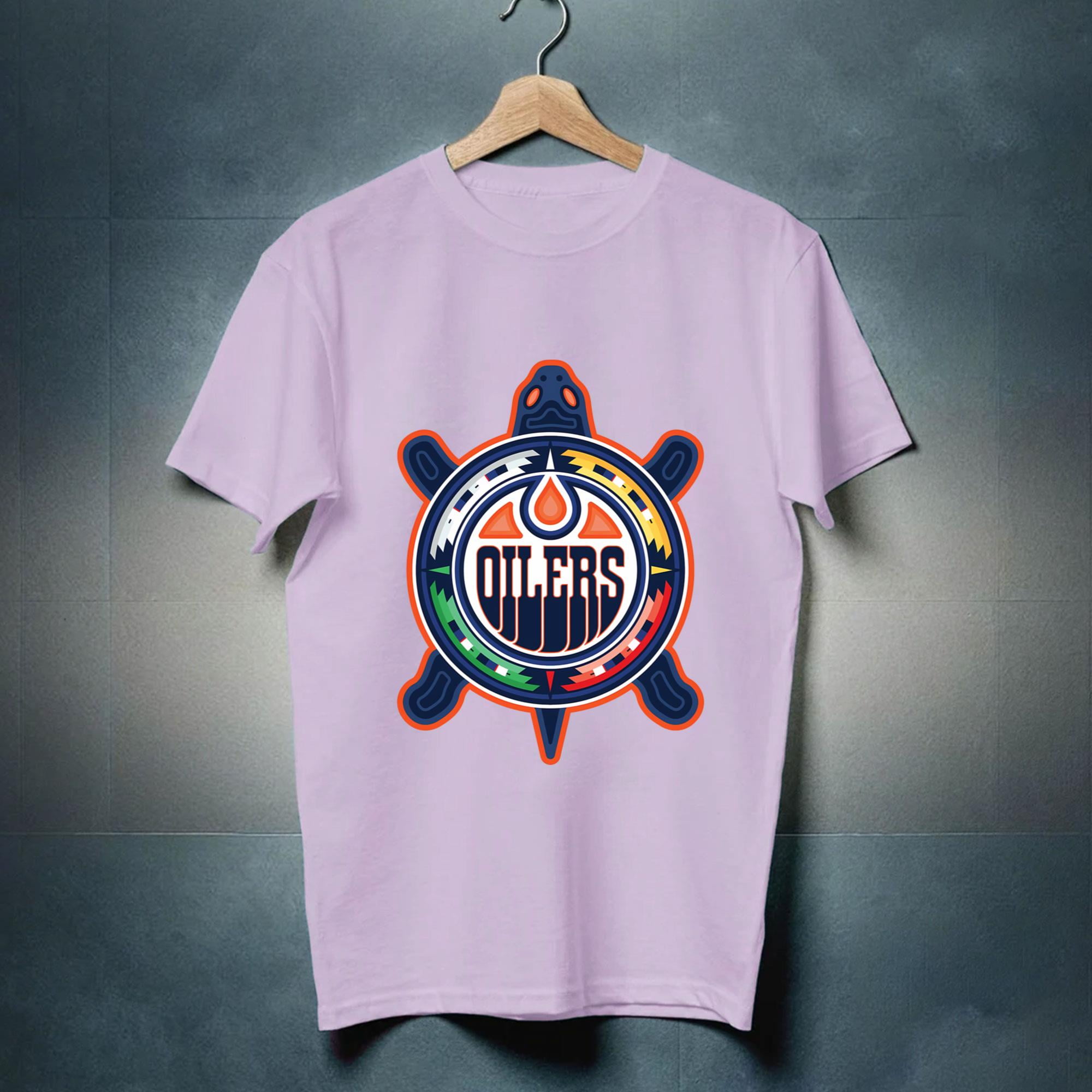 vintage Edmonton Team Oilers Turtle Island Logo T-Shirt-TH36364 ...