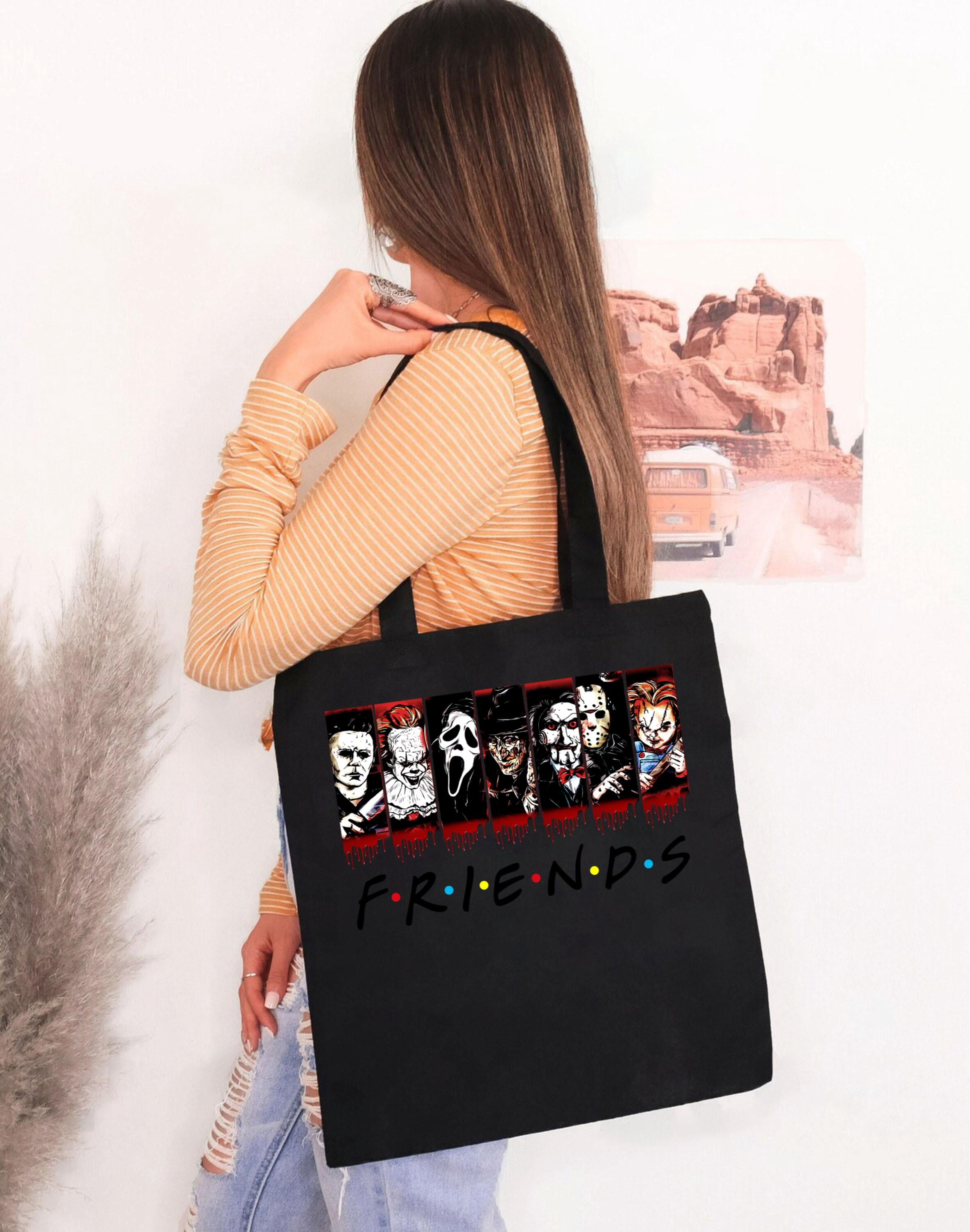vintage Friends Horror Movies Characters for Halloween Vintage Tote Bag ...