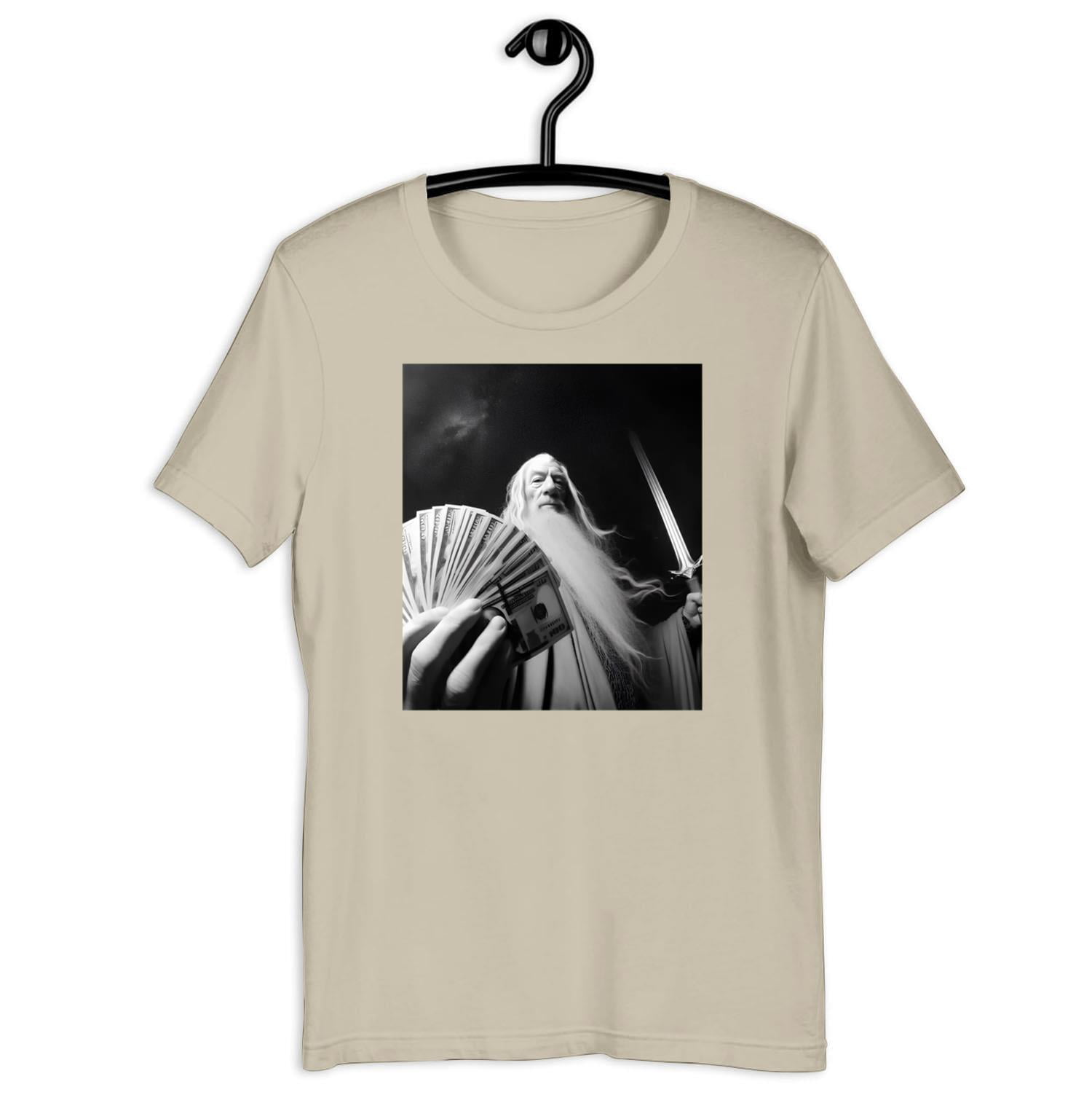 vintage Gandalf Holding Money T-Shirt, Funny Lord of the Rings Tee ...