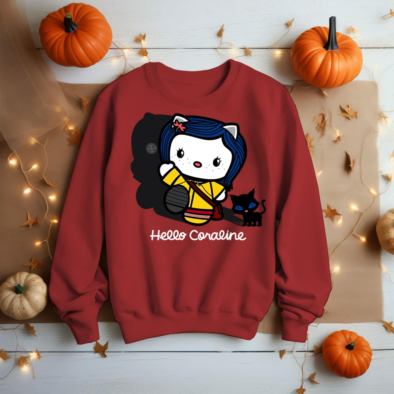 vintage Hello Coraline - Hello Kitty Parody T-Shirt-TH25392 - Walmart.com