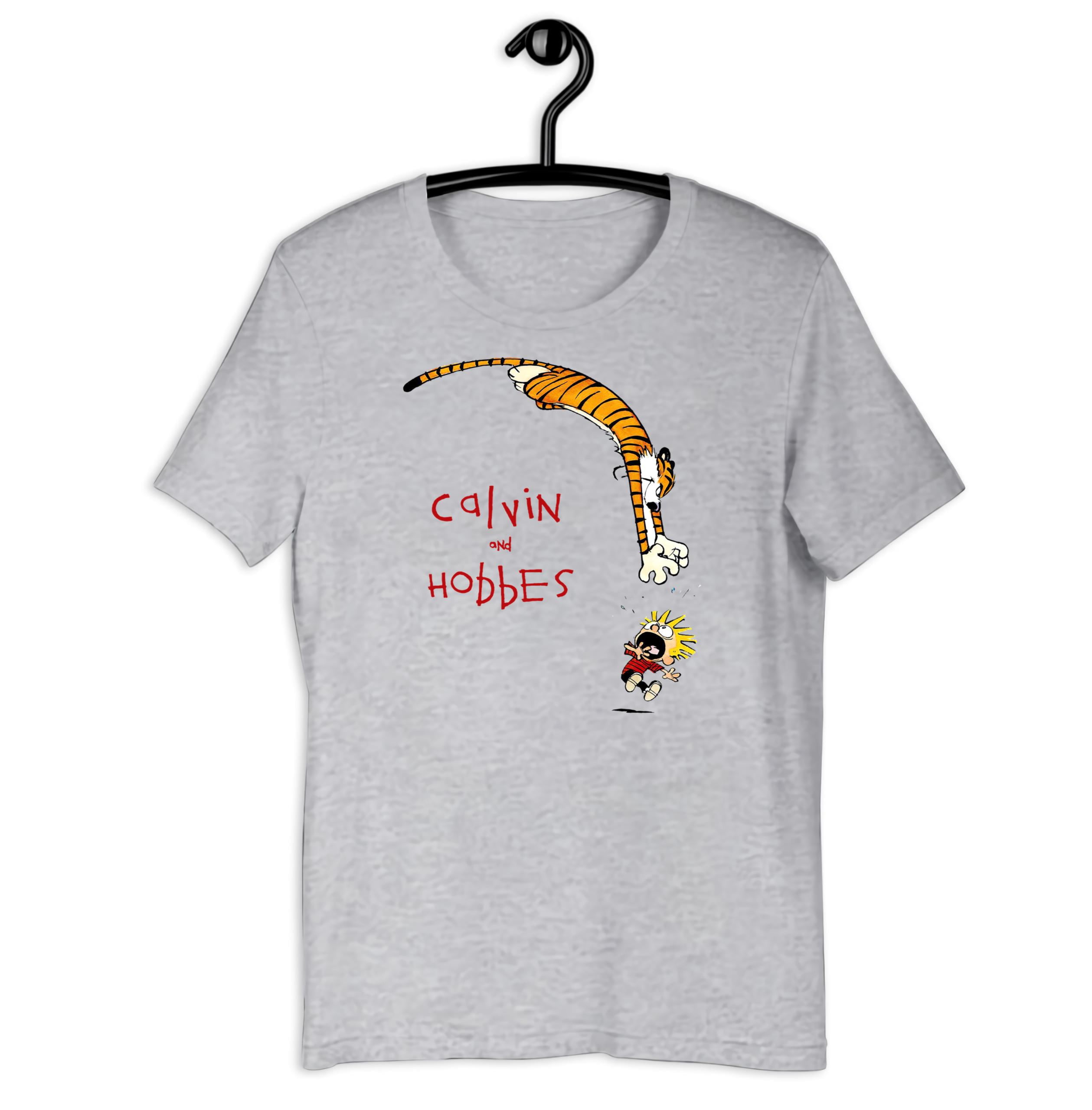 vintage Hobb Jump Art Calvin And Hobbs Unisex T-Shirt, Cartoon T-shirt ...