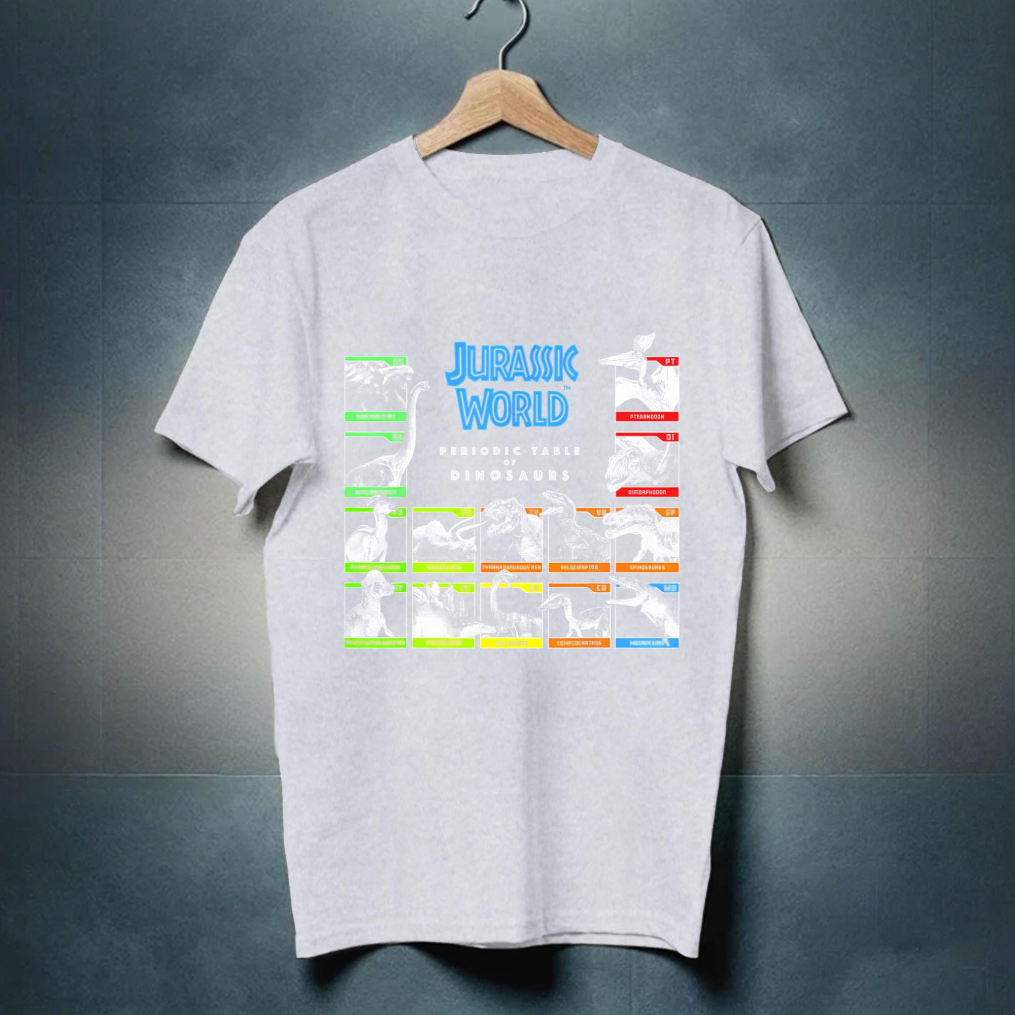 vintage Jurassic World Periodic Table of Dinosaurs Graphic T-Shirt ...
