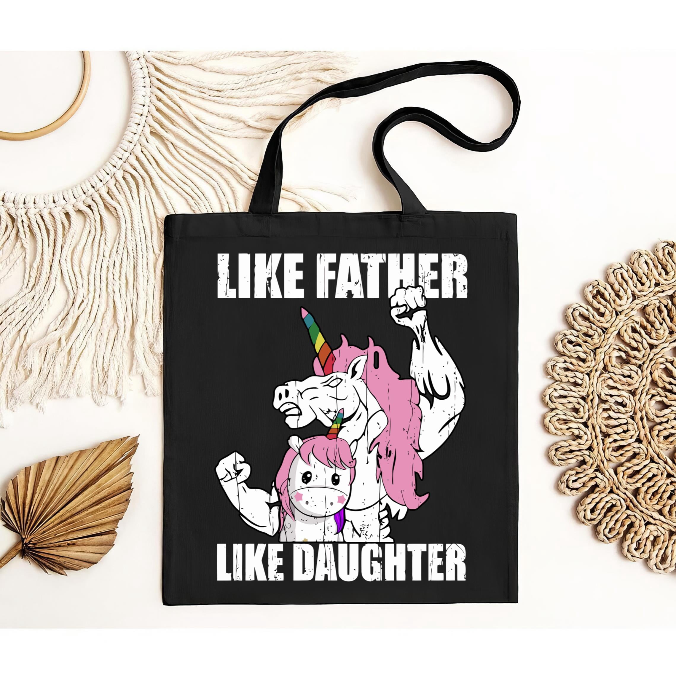 vintage Like Father Like Daughter Unicorn Fathers Day T Bag for dads ...