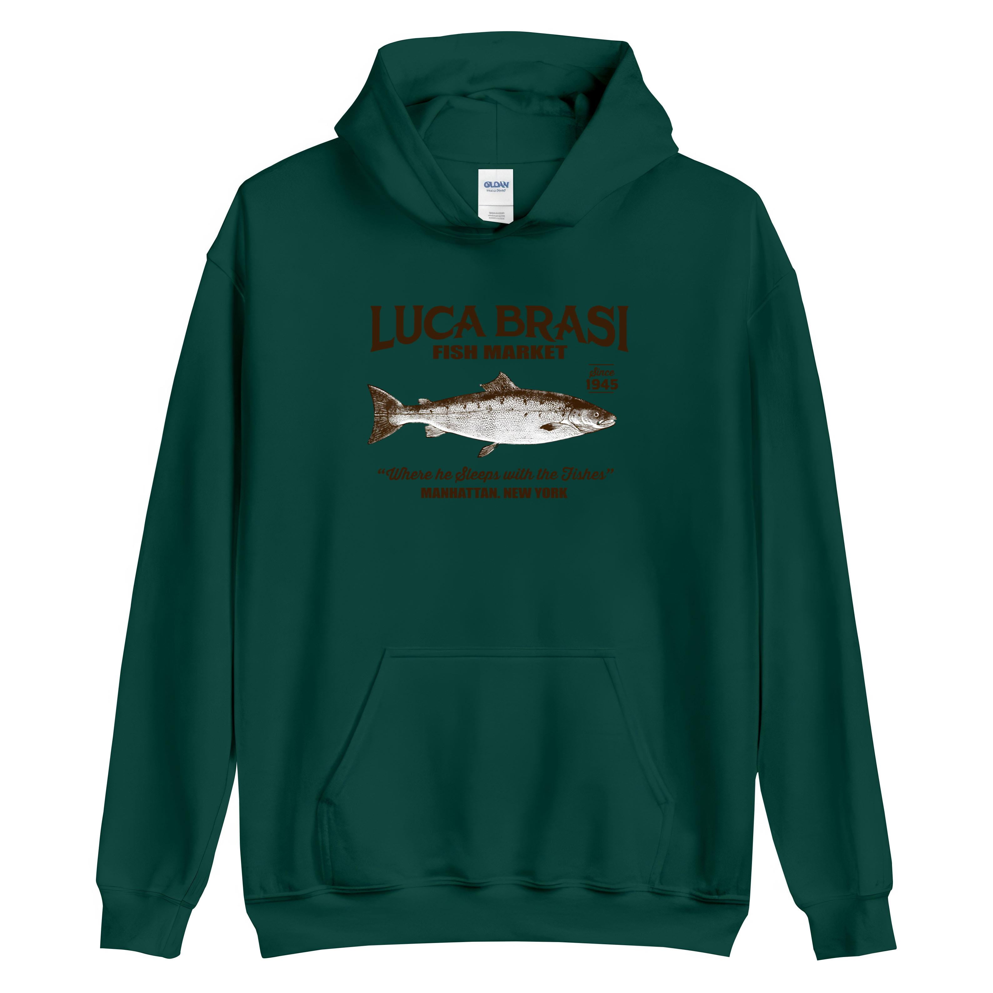 vintage Luca Brasi Fish Market Since 1945 Funny Fishing (On Back ...