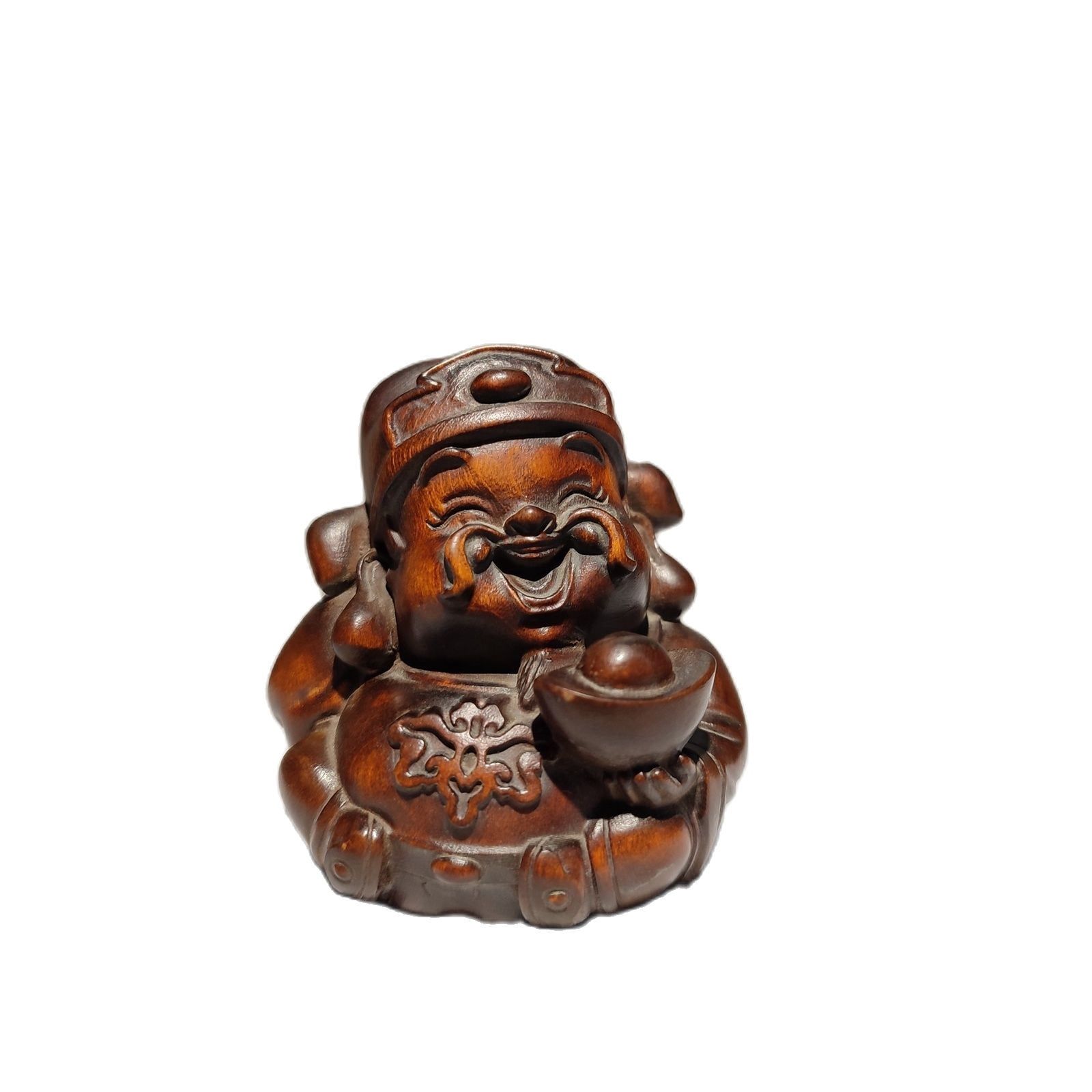 vintage Mammon buddha wood carved figures children gift wooden statue ...
