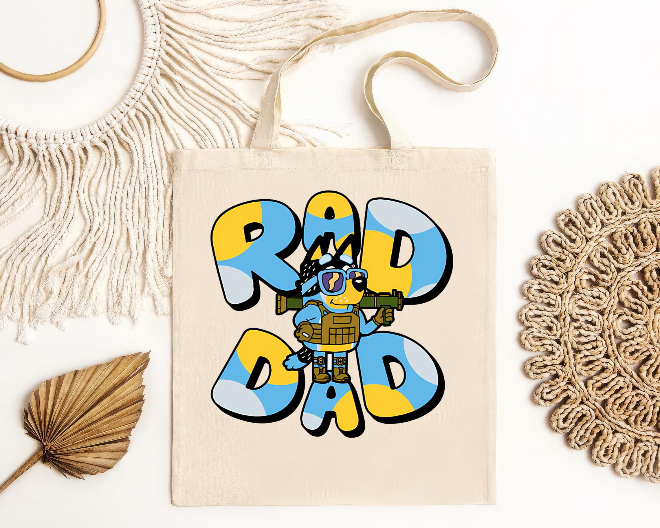 vintage Rad Dad T-Bag, Military Dad Bag, Bluey Tactical Dad, Bluey ...