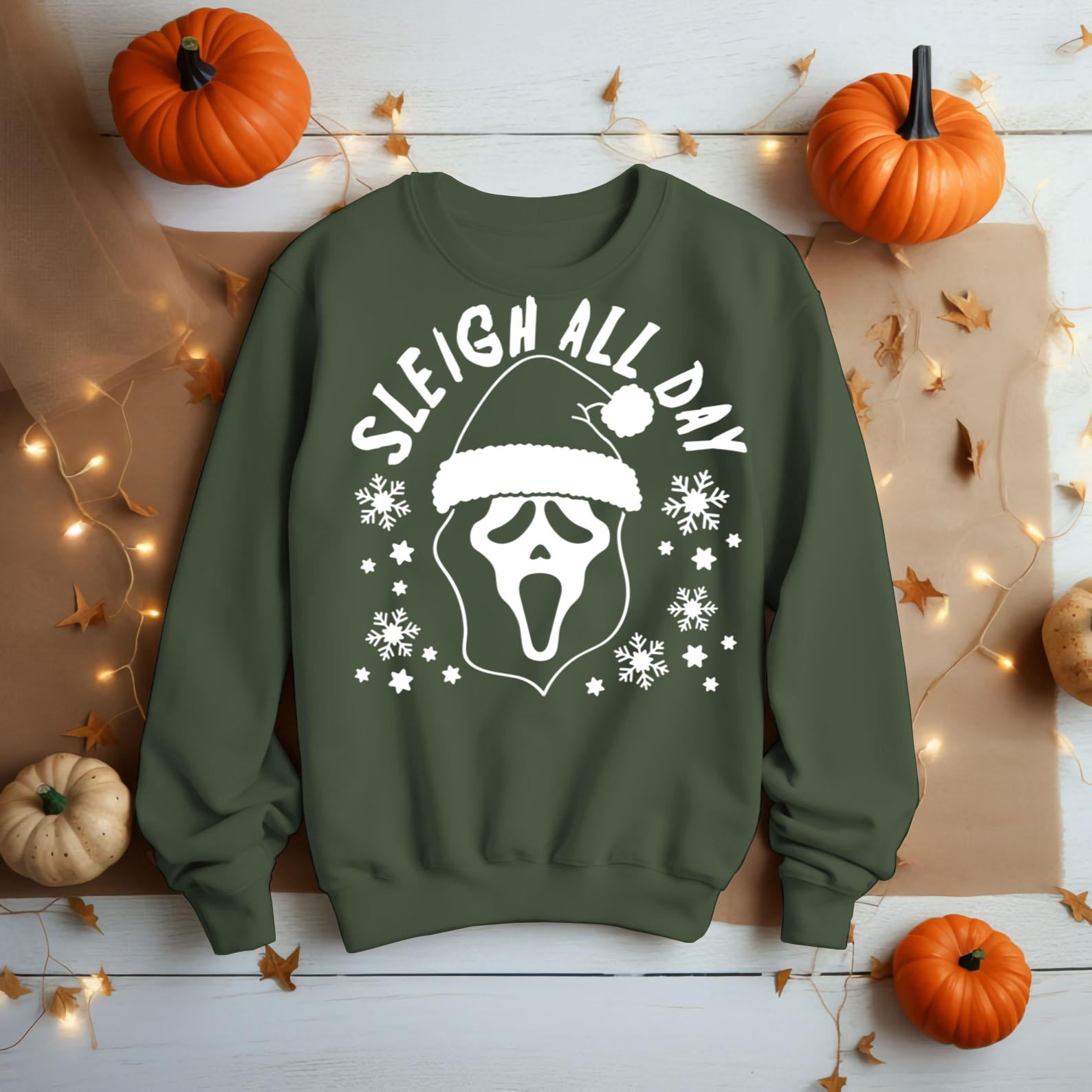 vintage Sleigh All Day Ghostface Christmas Horror Slasher Film Parody ...