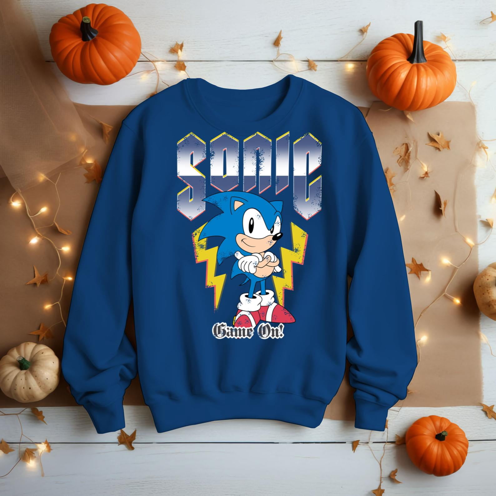 vintage Sonic The Hedgehog Mens T-Shirt Black Game On Graphic Tee for ...