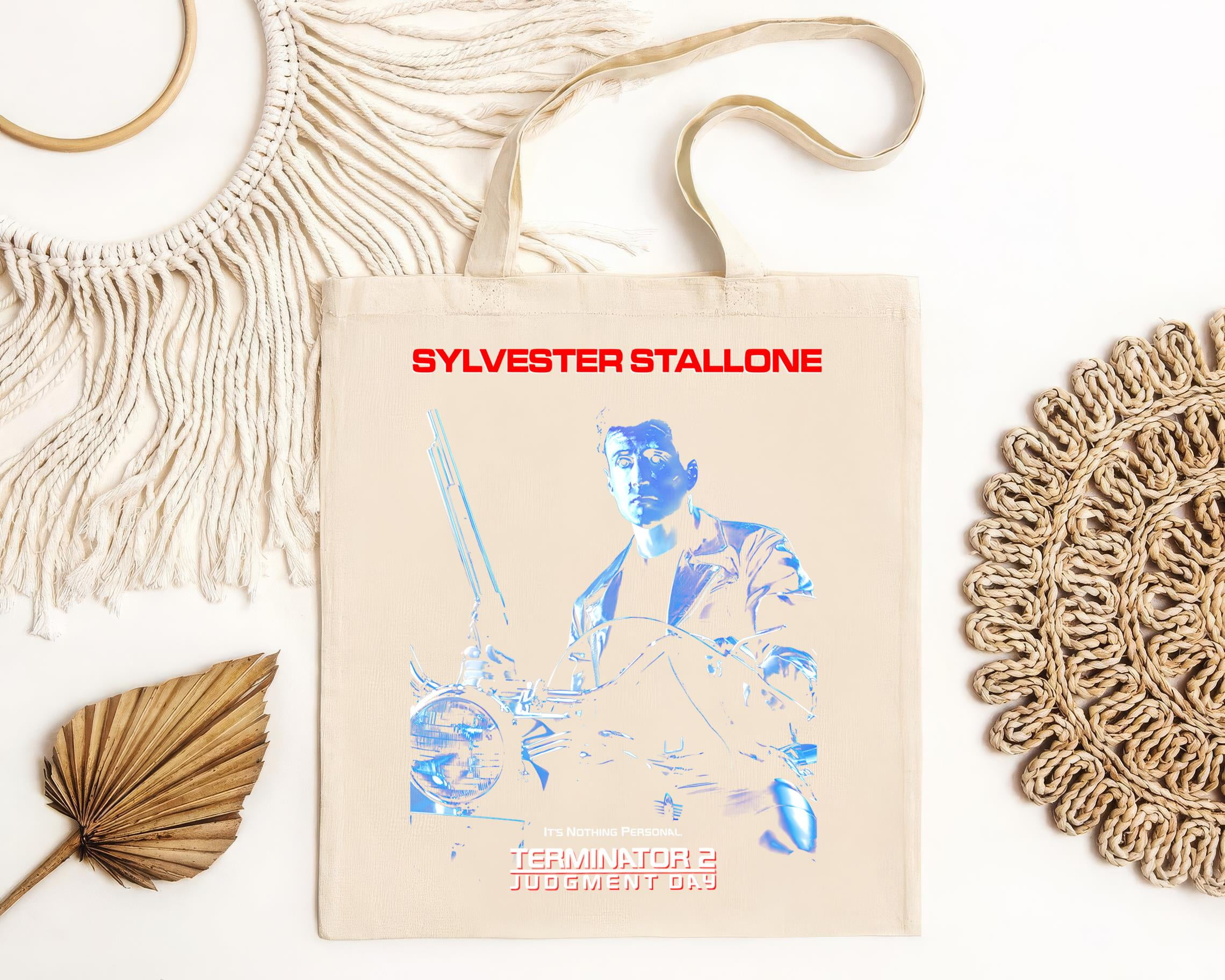 vintage Sylvester Stallone Terminator 2 Movie Poster T Bag 90s Skynet ...