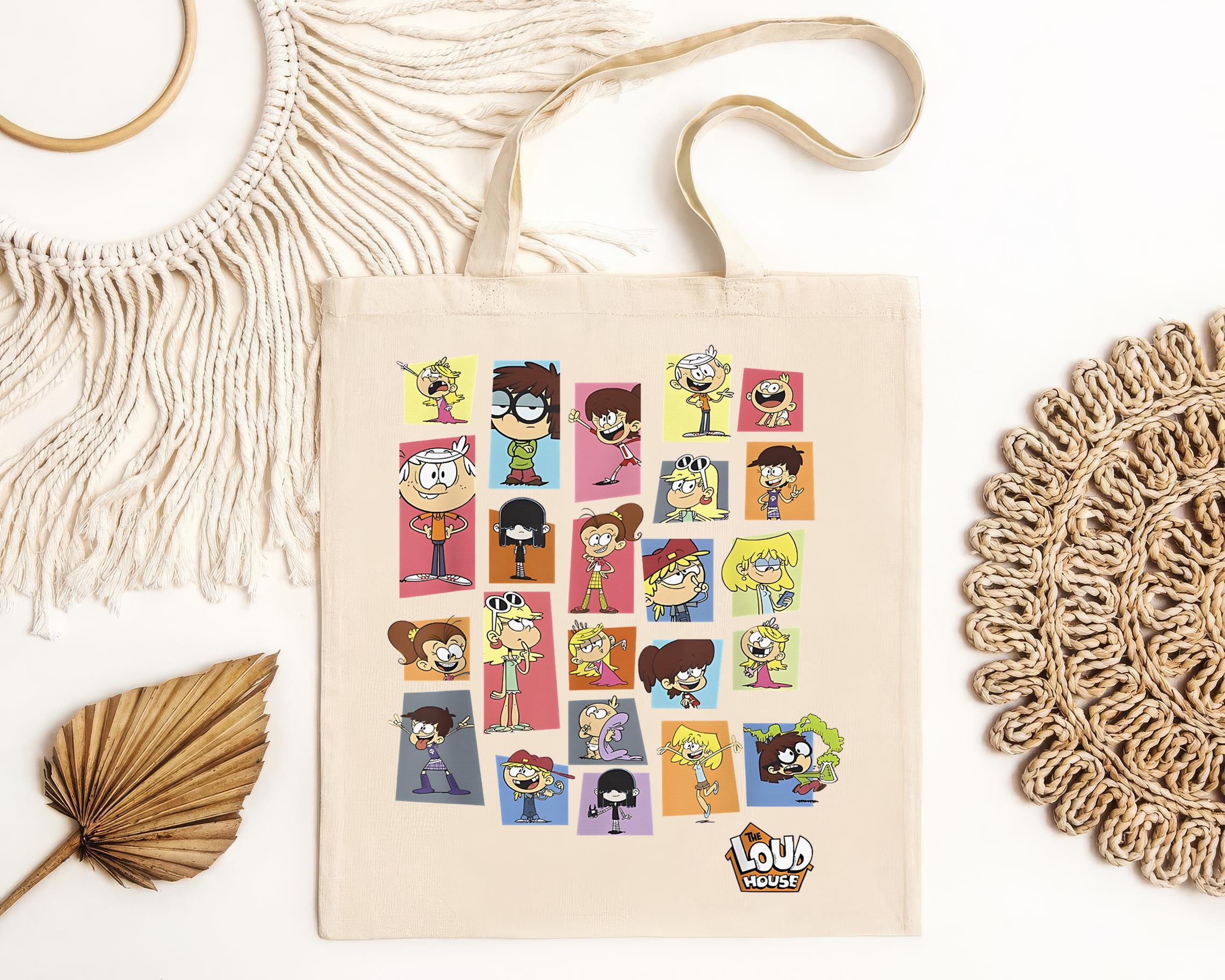 vintage The Loud House Colorful Panels Logo Bag Gift Black up to ...