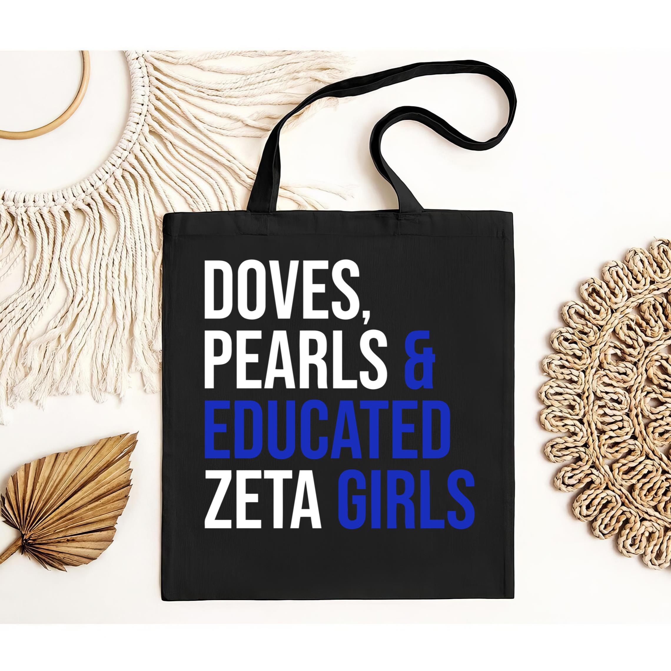 vintage Zeta Phi Beta Bag Doves Pearls Educated Zeta Girls Zeta Woman ...