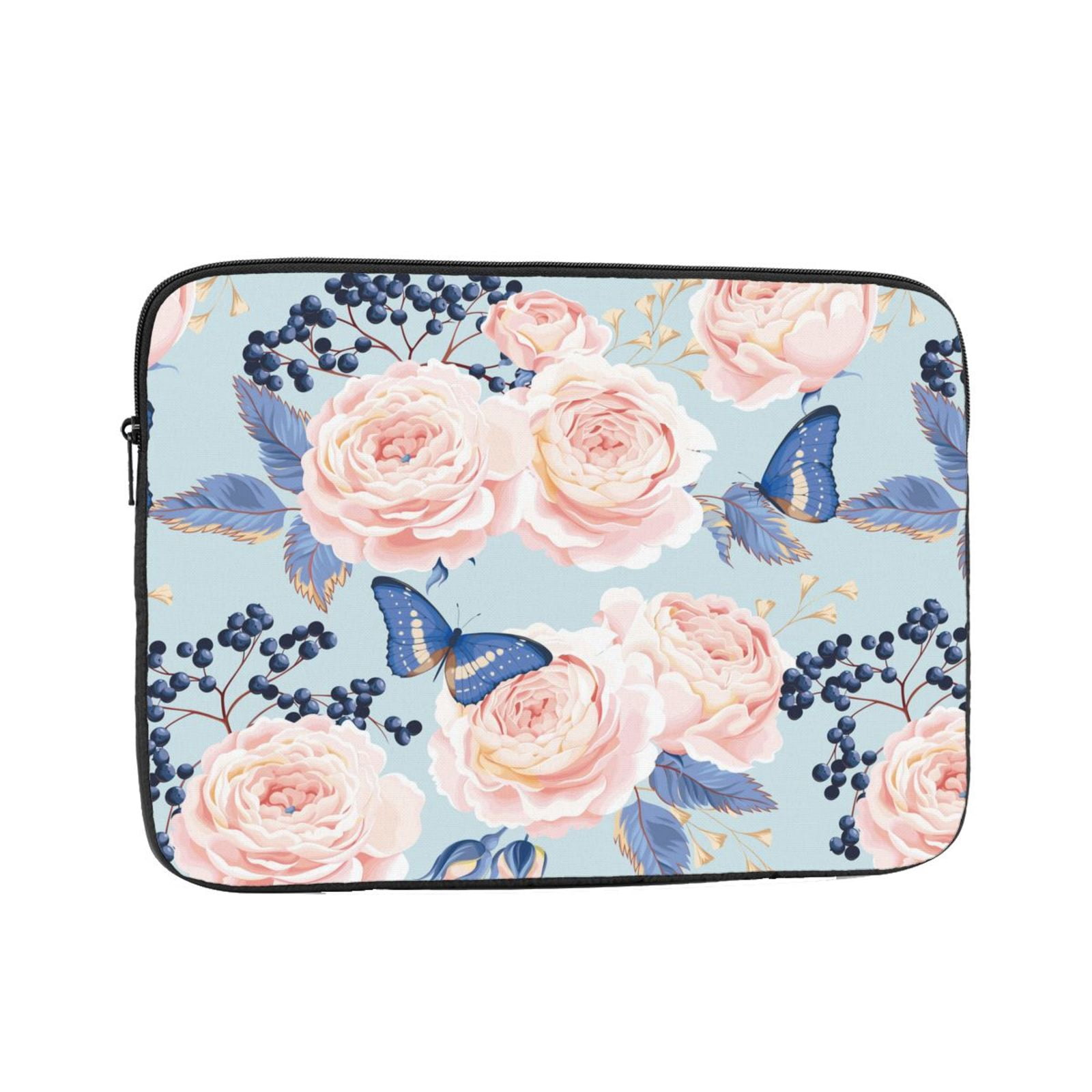 vintage flowers Butterfly blue 13 inch Portable Laptop Sleeve ...