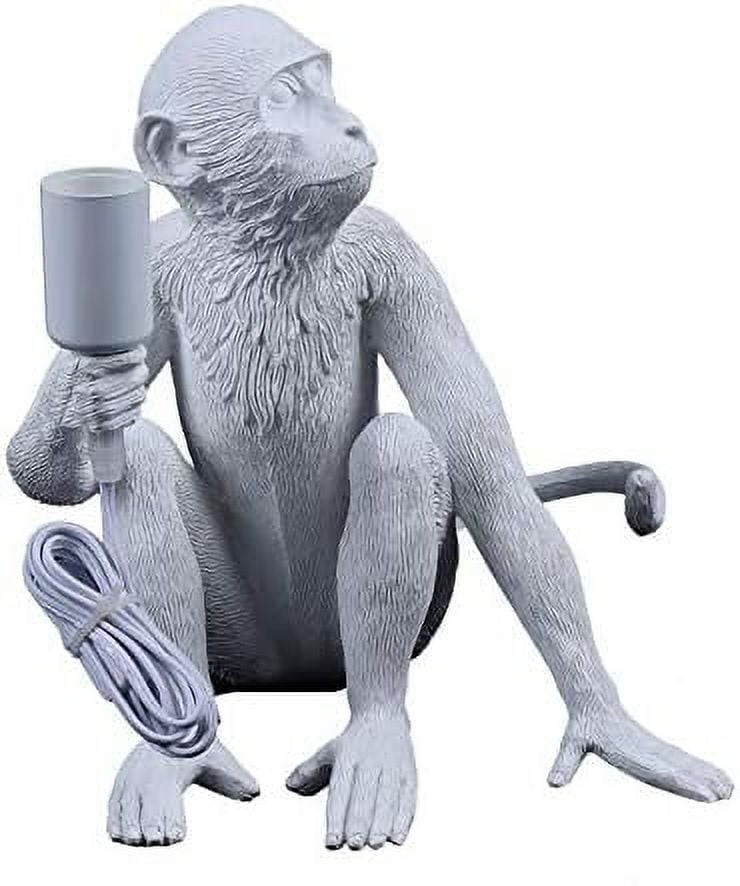 vintage monkey table lamp, 13.3 x 12.5 inch retro resin monkey tabletop ...