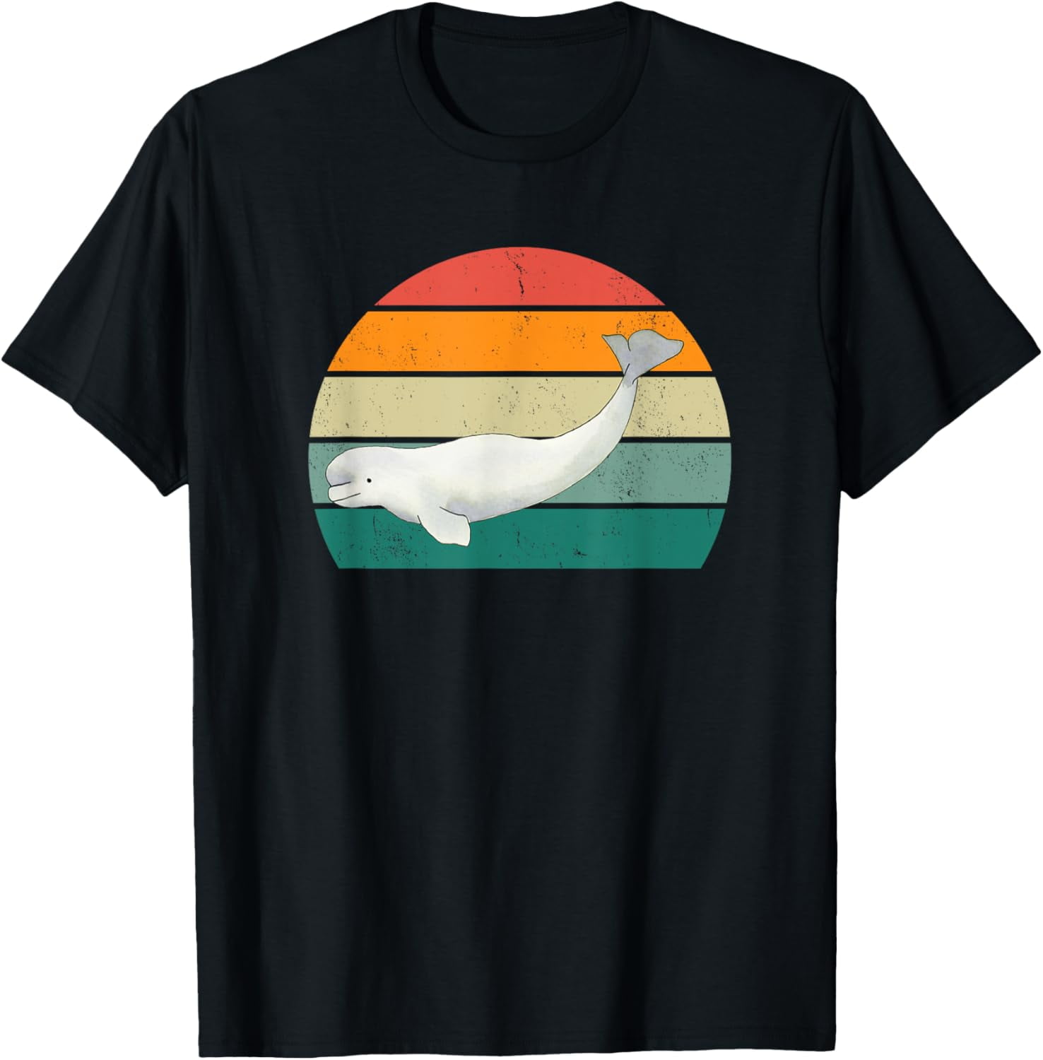 vintage silhouette whales beluga fin retro sunset whale T-Shirt men and ...