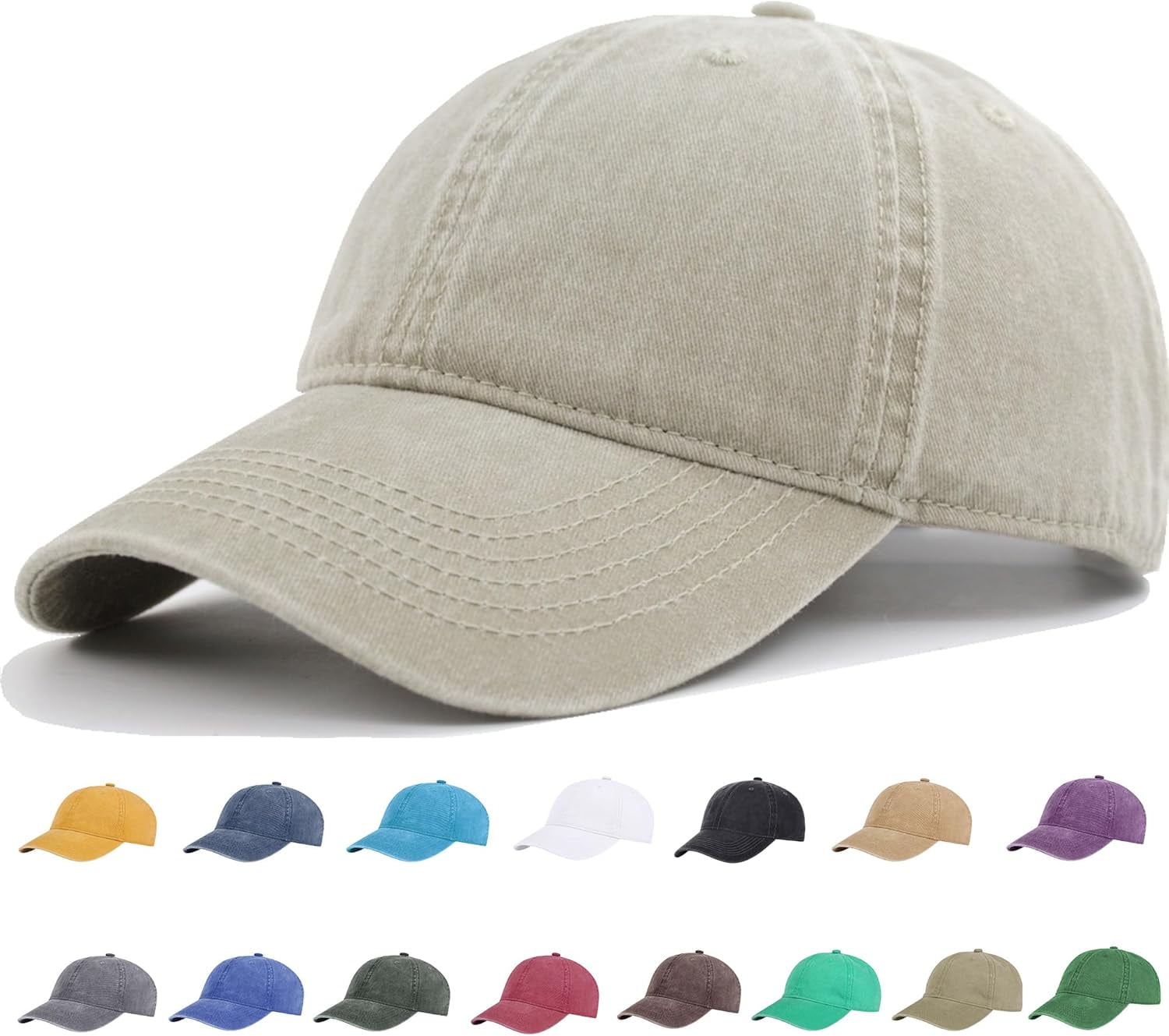 vintage washed cotton plain baseball caps adjustable unstructured soft ...