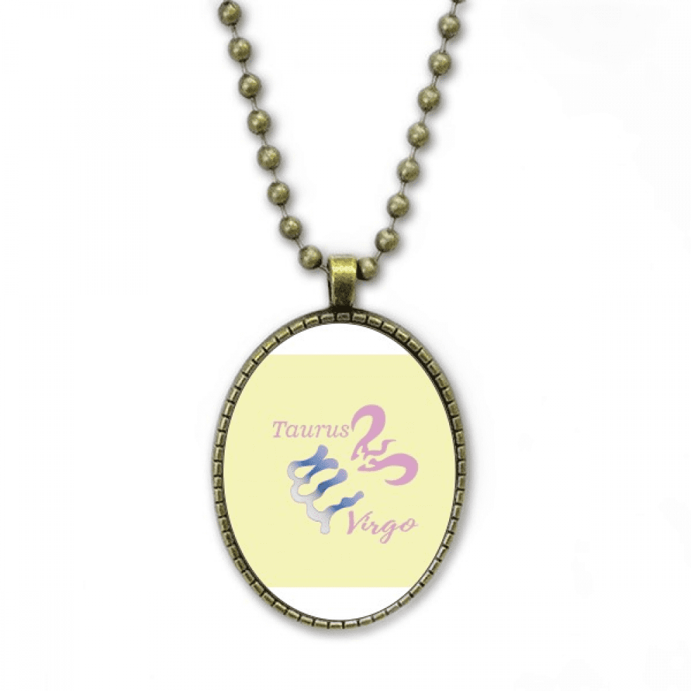 virgo taurus constellation necklace vintage chain bead pendant jewelry ...