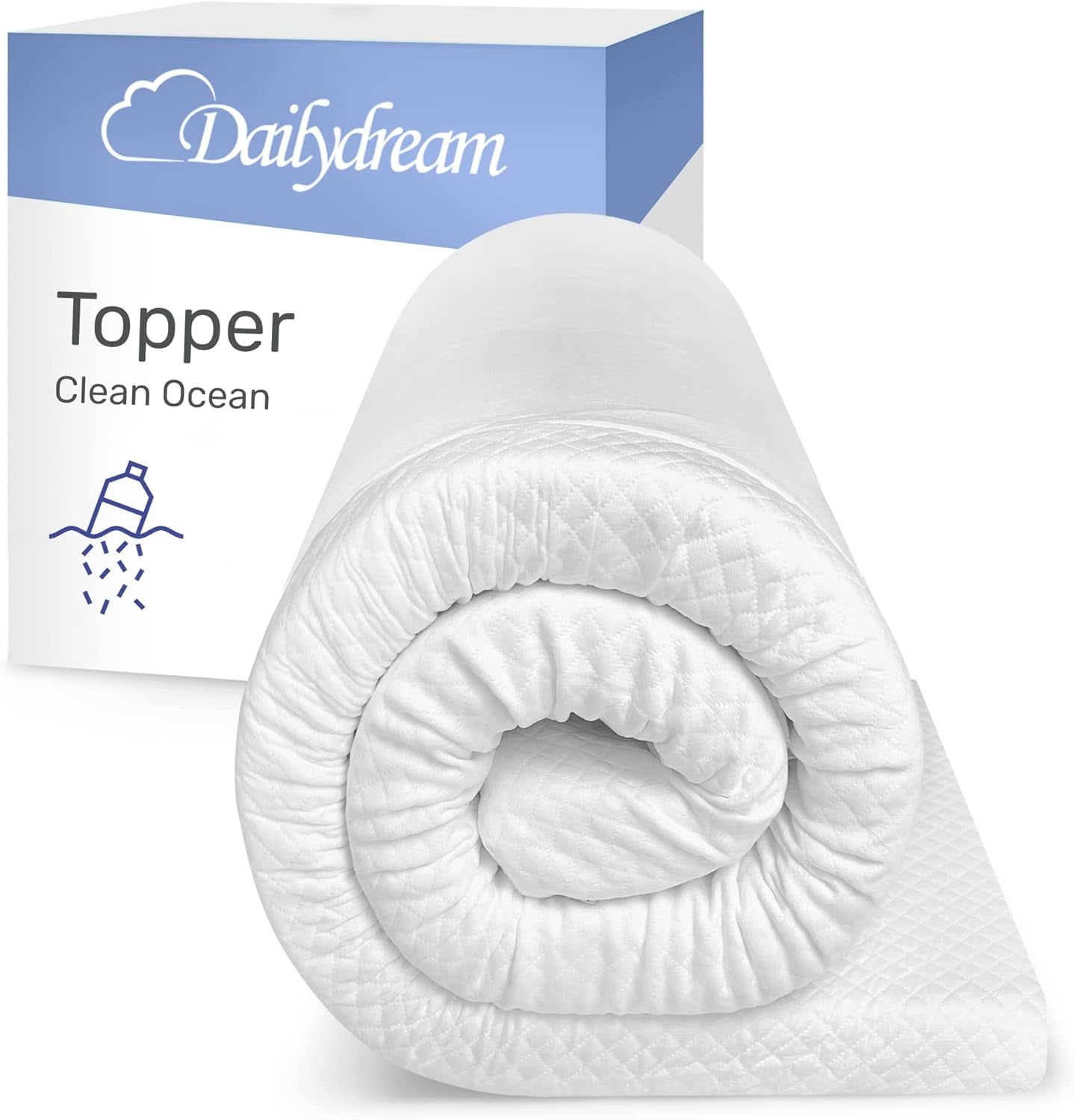 viscoelastic Mattress Topper with Memory Foam, Edition Clean Ocean ...