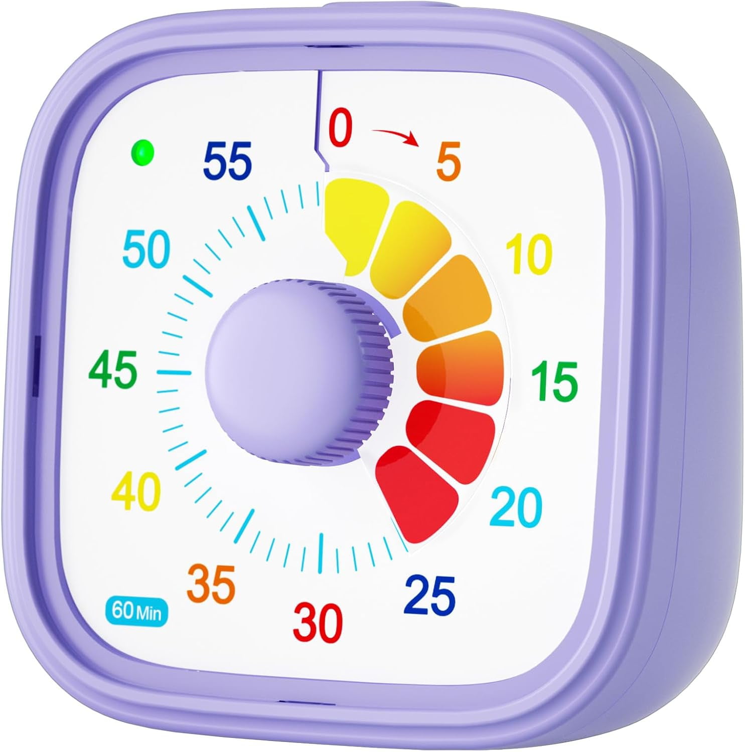 visual timer for kids & adults – 60-minute countdown timer with colorful dial – time management ...