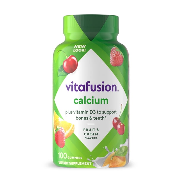 vitafusion Chewable Calcium Gummy Vitamins, Fruit and Cream Flavored ...