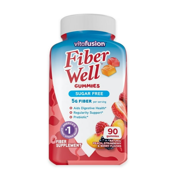 vitafusion Fiber Well Sugar Free Fiber Supplement Gummies, Fruit ...