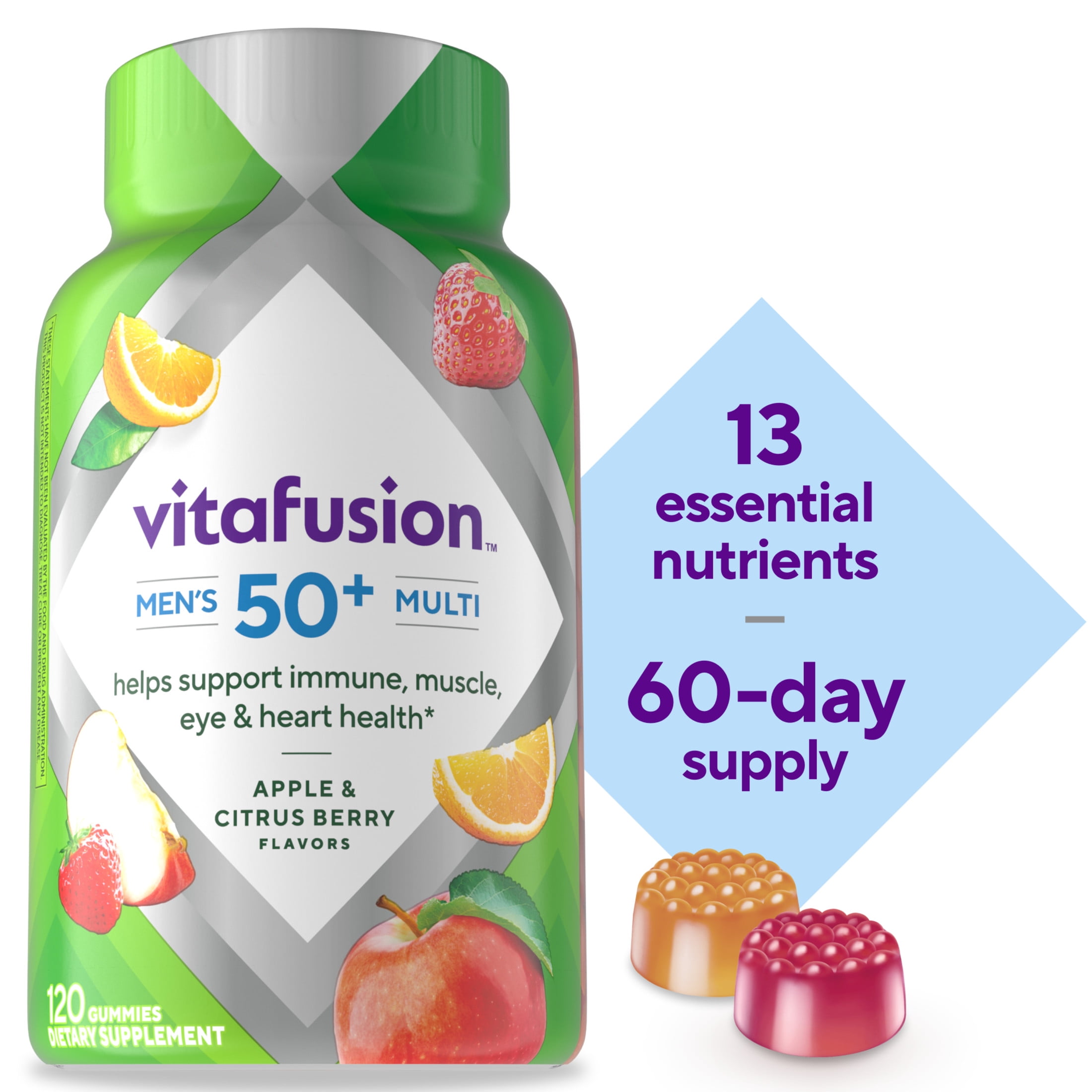 vitafusion Men's 50+ Daily Multivitamin, Gummy Vitamins, 120 Ct - Walmart.com