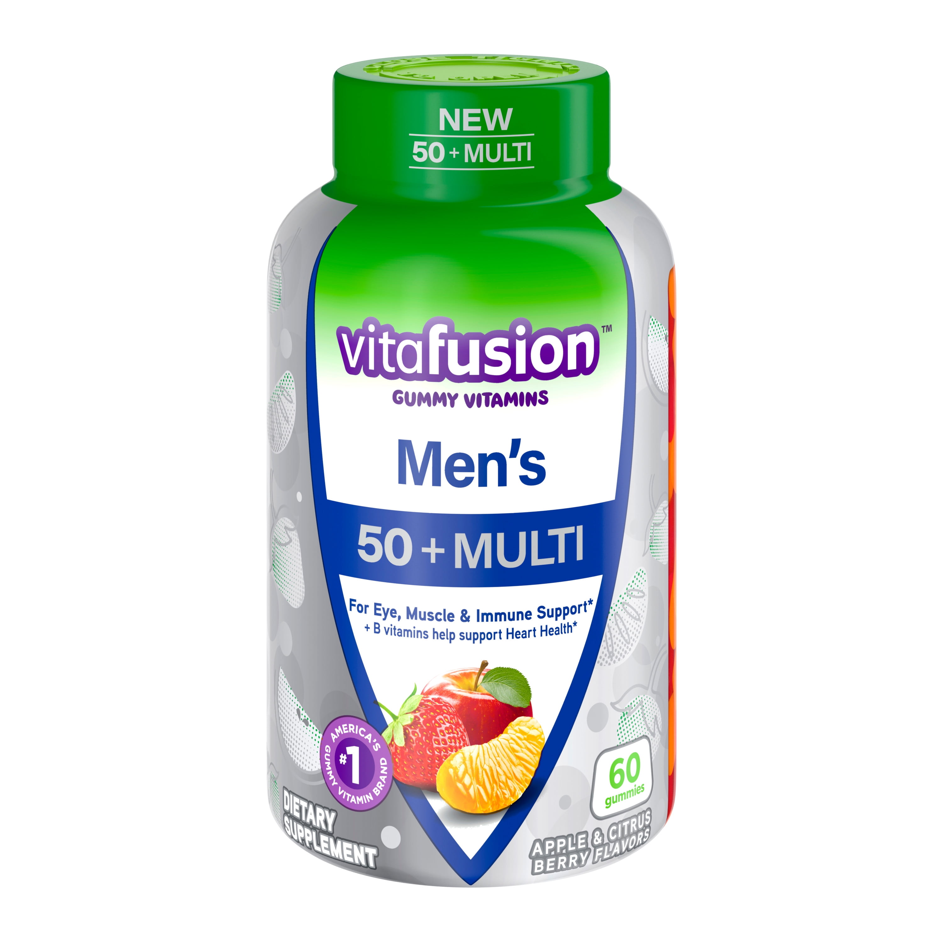 vitafusion Men's 50+ Daily Multivitamin, Gummy Vitamins, 60 Ct ...