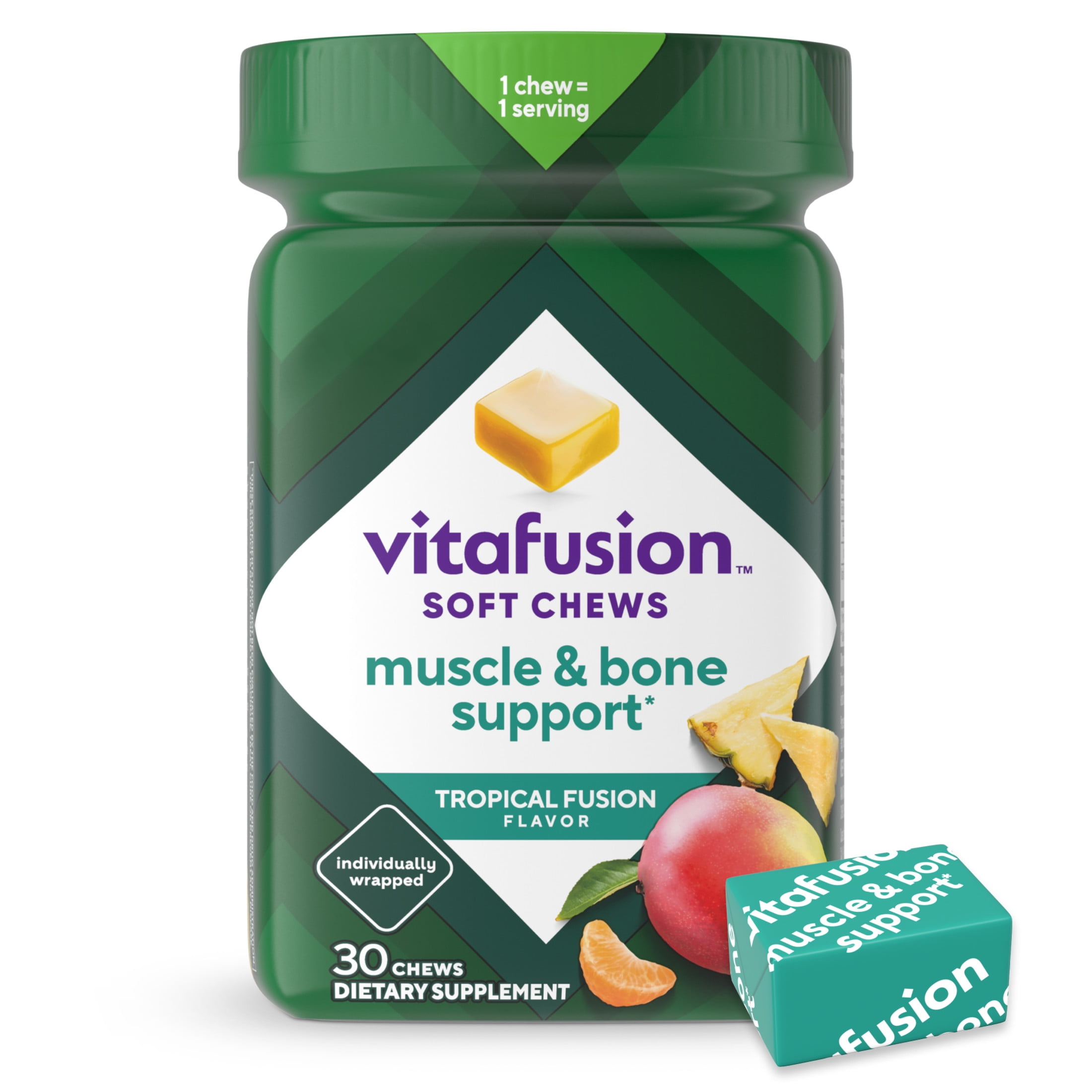 vitafusion Soft Chews Muscle & Bone Support(1), Tropical Fusion, 30 ...