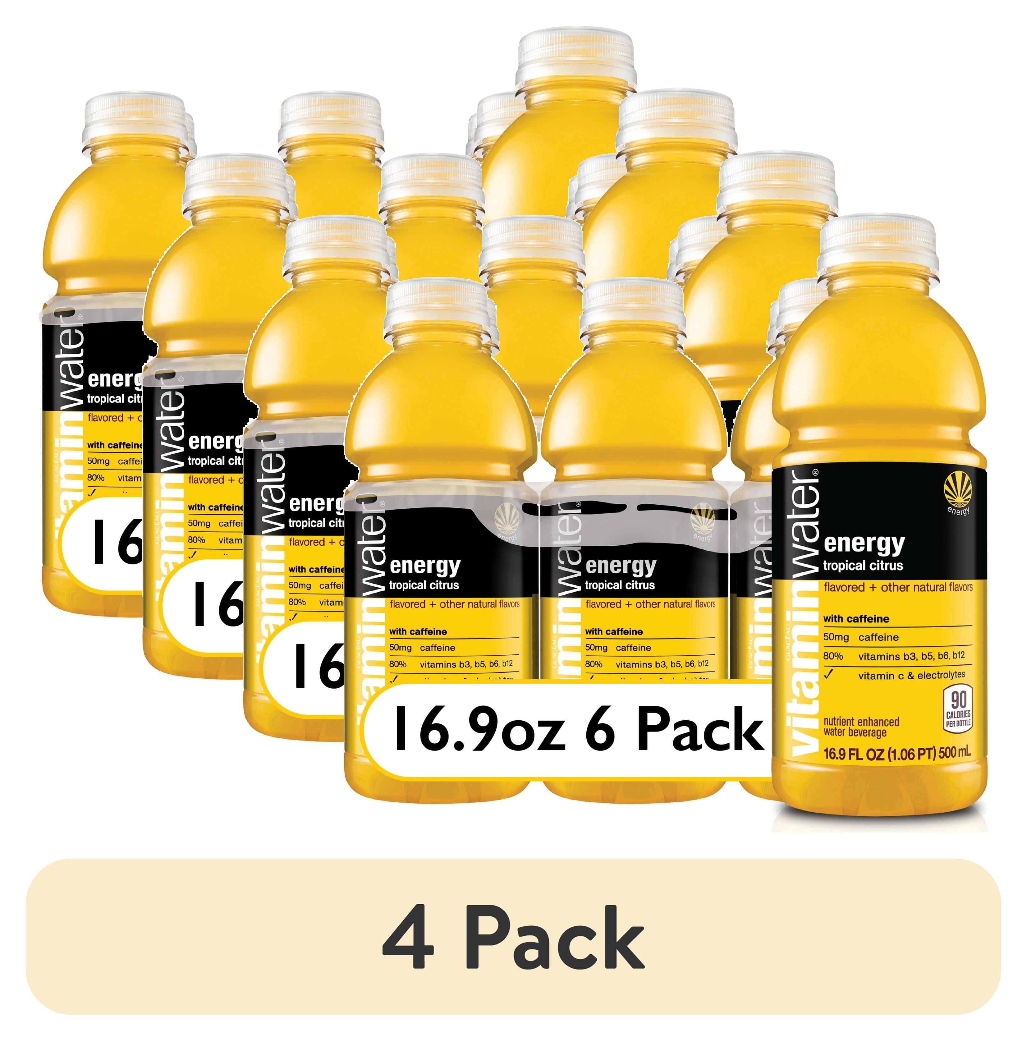 (4 pack) vitaminwater Energy Tropical Citrus Flavored Water Beverage ...