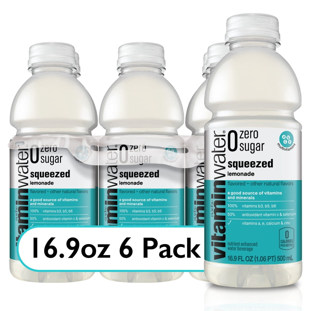 vitaminwater Squeezed Lemonade Zero Sugar Flavored Bottled Water ...