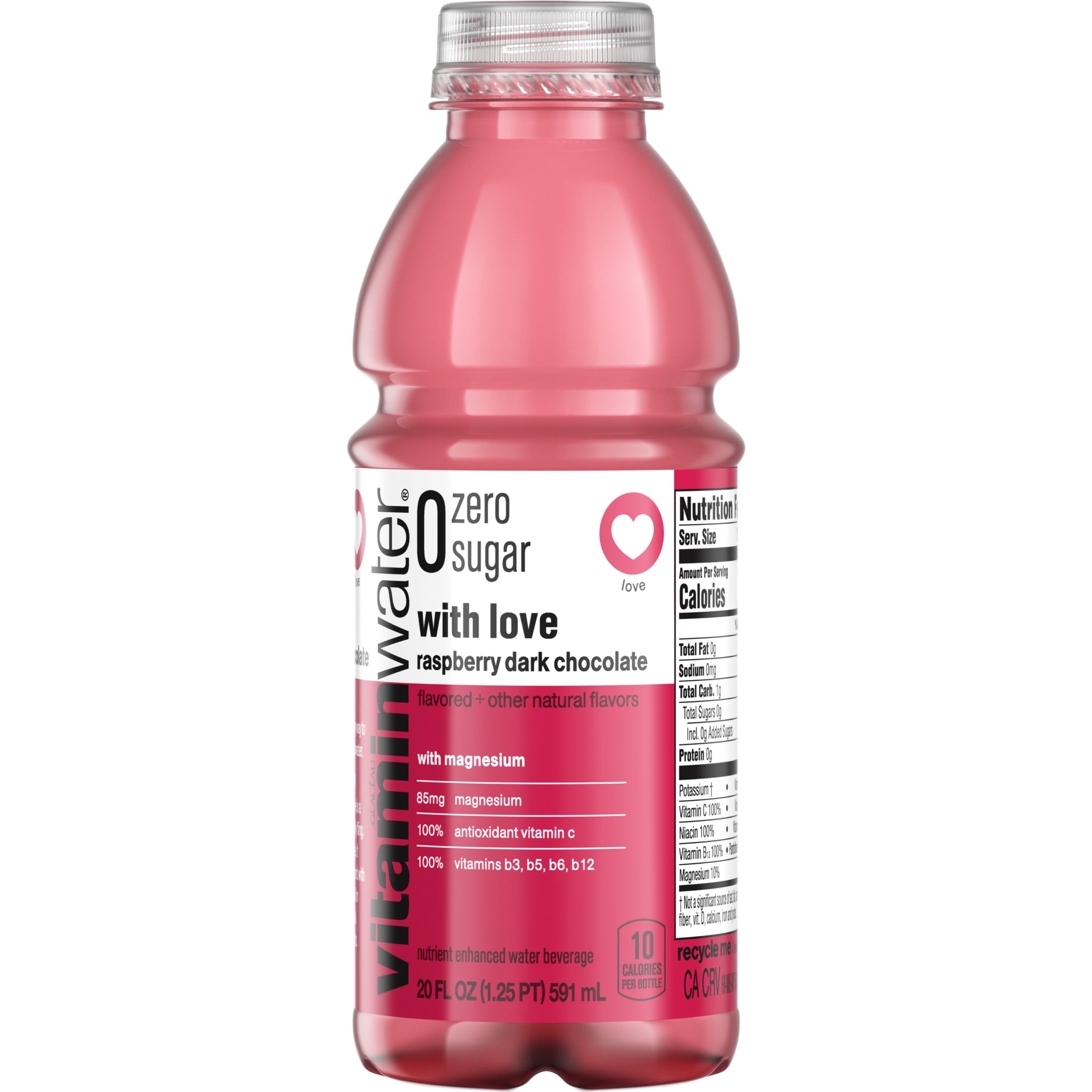 Vitaminwater Zero Sugar with Love, Nutrient Enhanced Water, Raspberry ...
