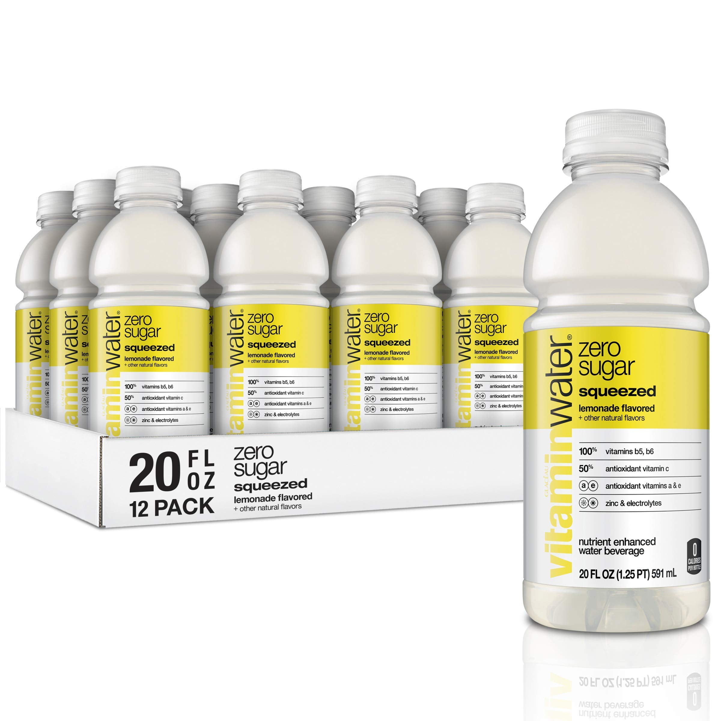 vitaminwater Zero Sugar Squeezed Lemonade Nutrient SMREnhanced Flavored ...