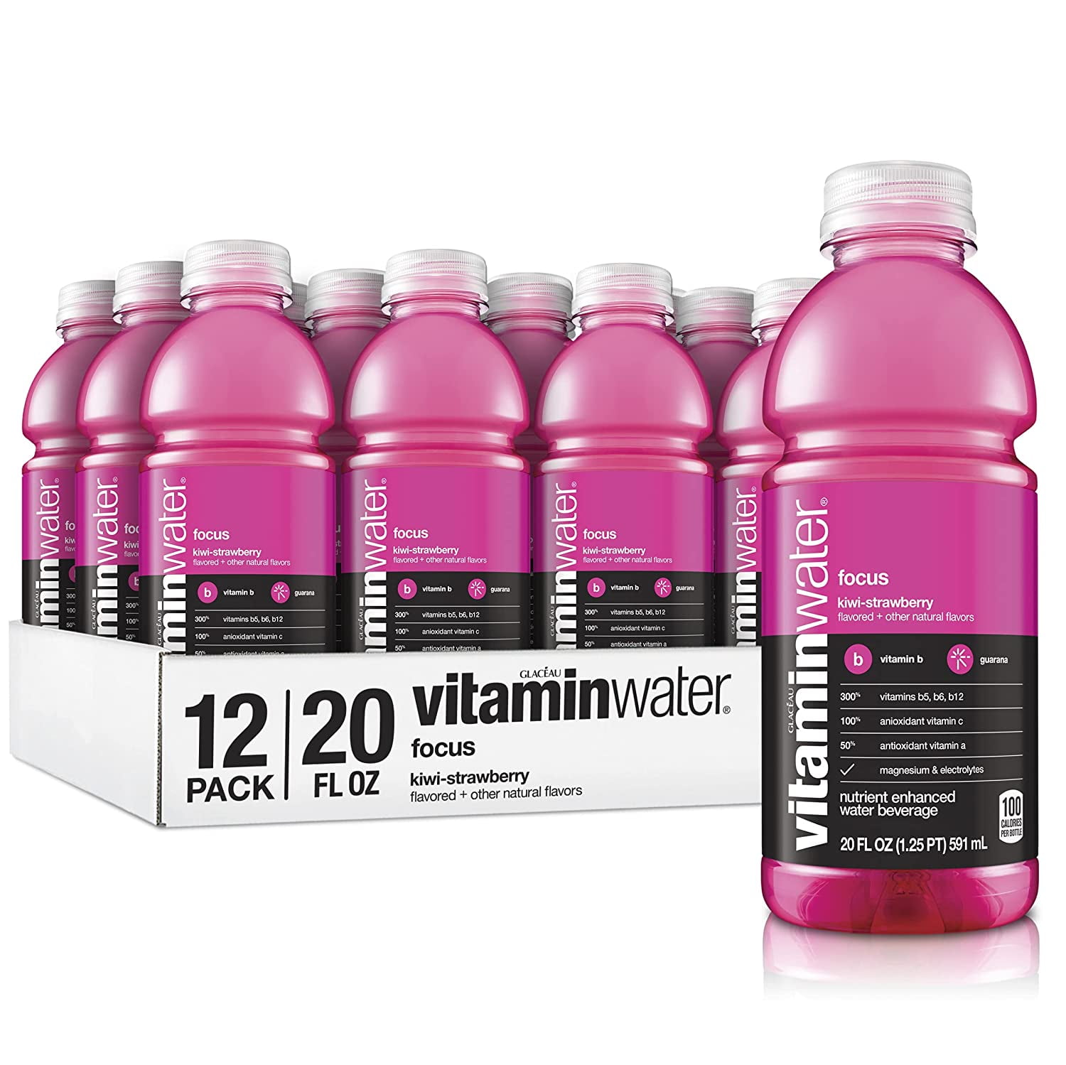 vitaminwater focus, kiwi-strawberry flavored, electrolyte enhanced ...