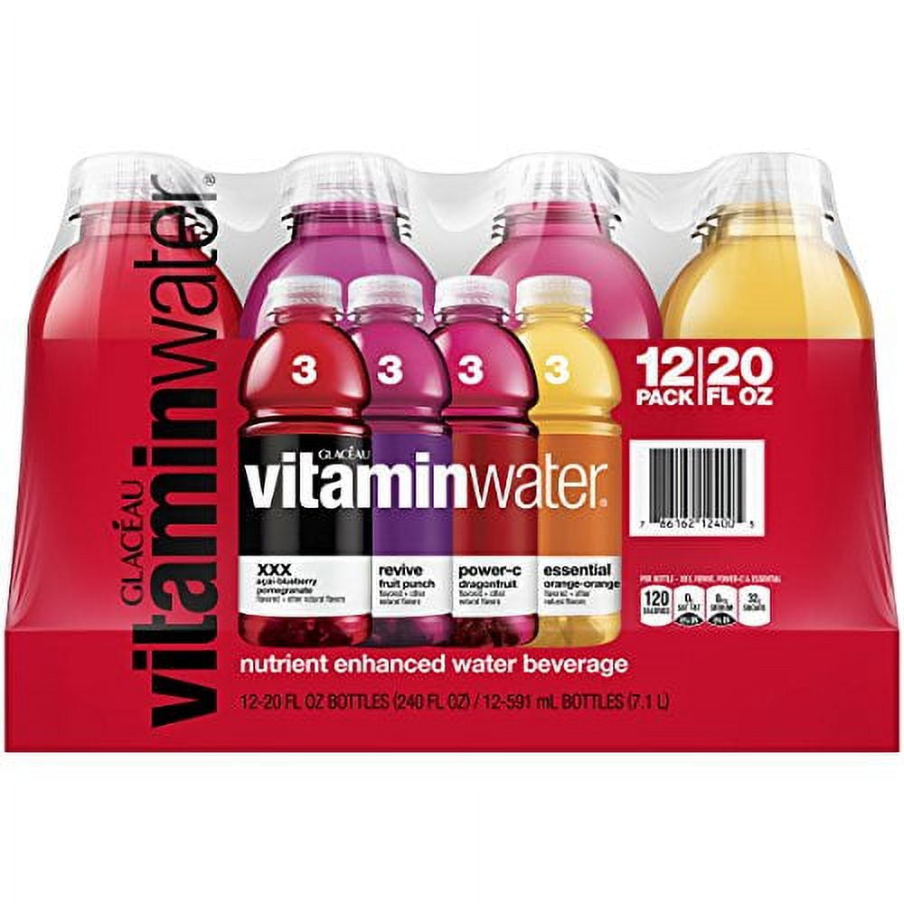 Glaceau vitaminwater variety pack, 20 fl oz bottles, 12 multipack ...