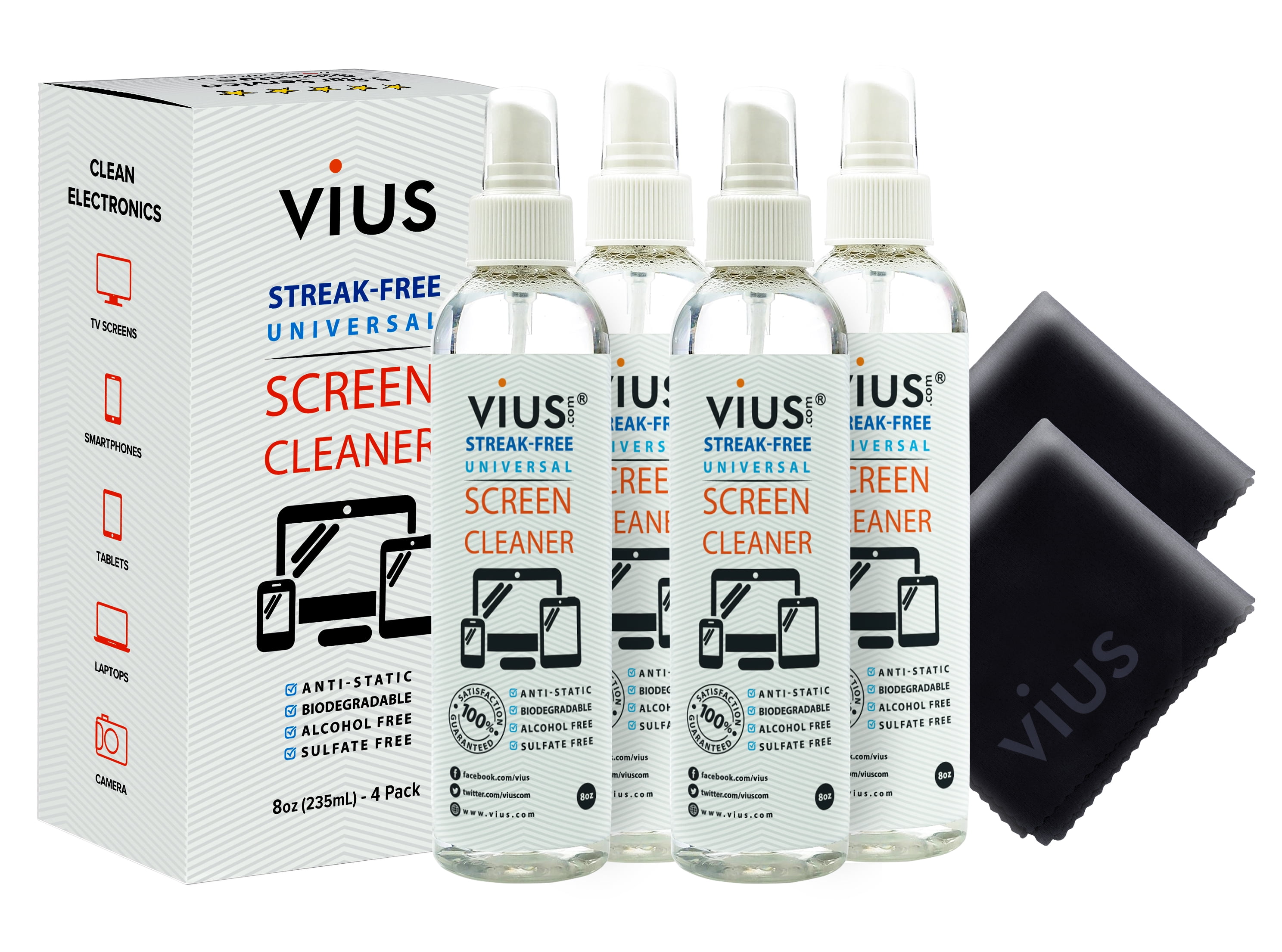 vius Premium Screen Cleaner Spray for LCD, LED TVs, Laptops, Tablets, 4 ...