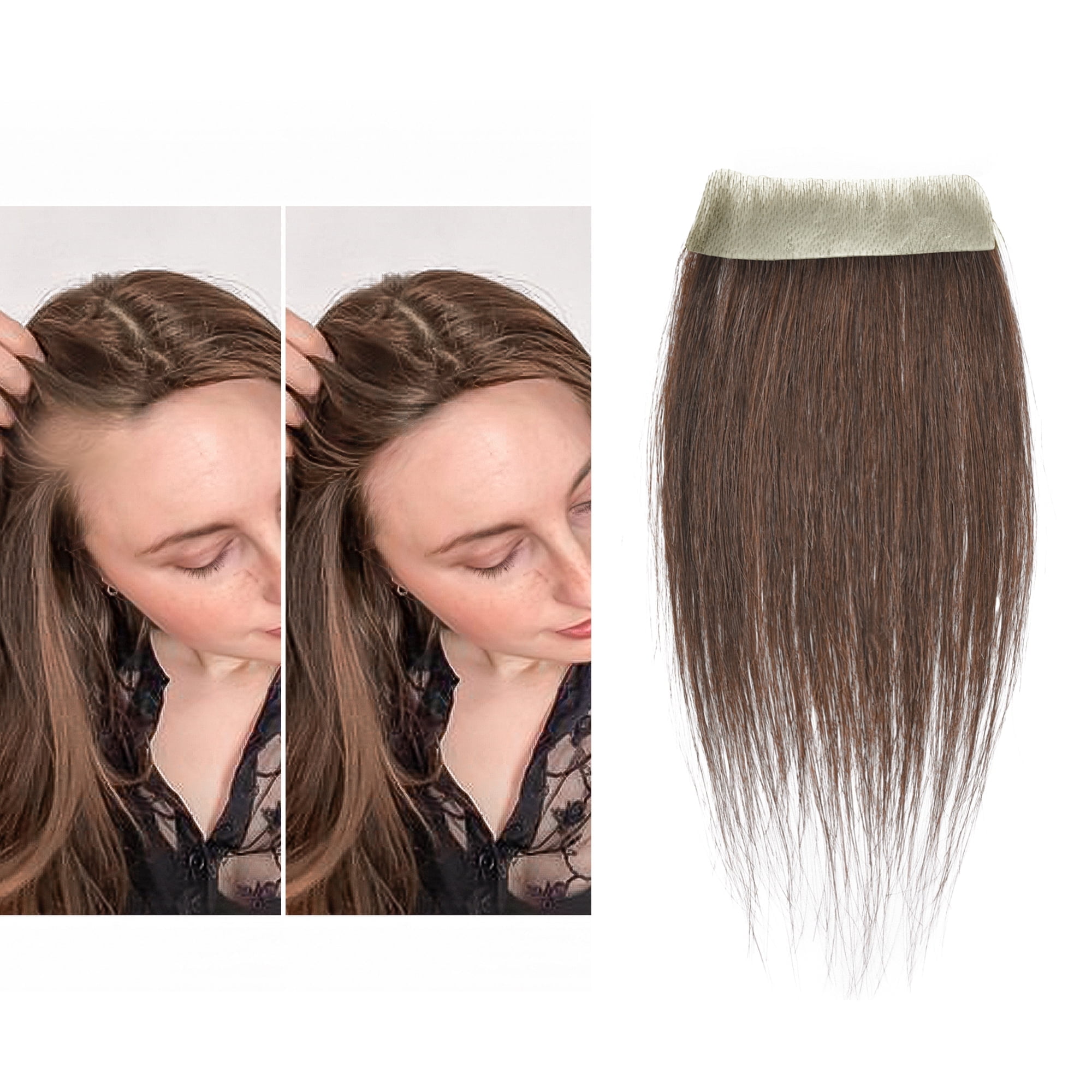 viviaBella human hair bald spot hair patch toupee scar human hair ...