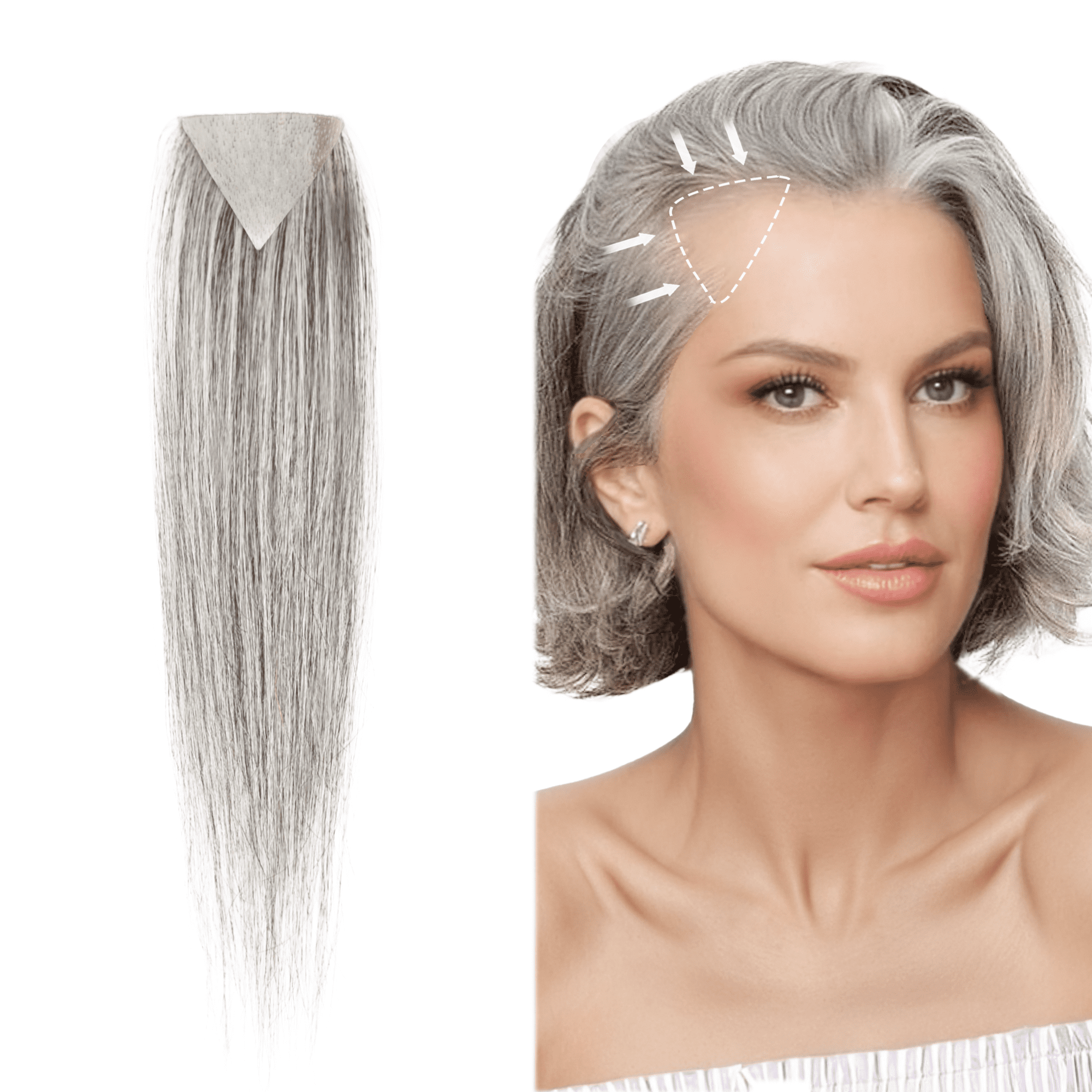 viviaBella human hair hairloss on temples bald spot toupee scar human ...
