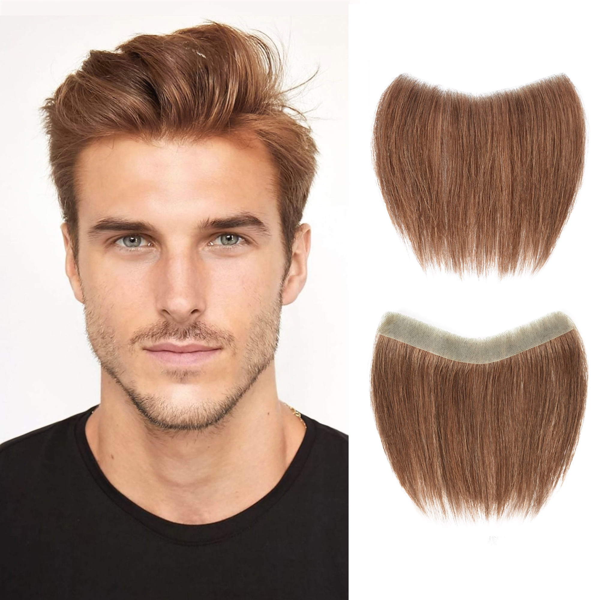 viviabella Frontal Hairpiece for men Natural Black Hair Extension ...