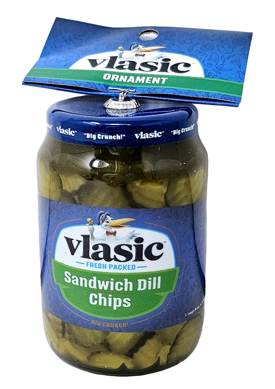 vlasic Sandwich Dill Chips Pickles Jar Collectible Christmas Ornament ...