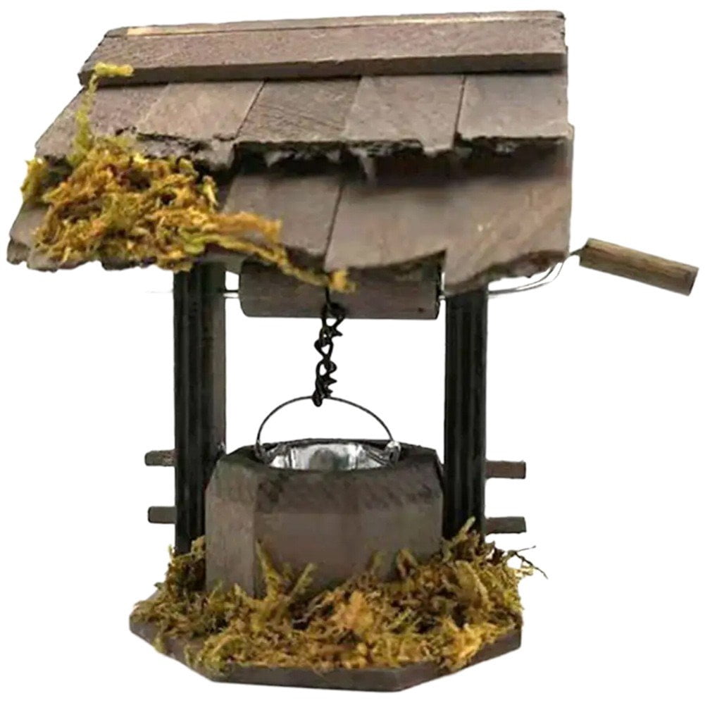 vlrwzc 1:12 Scale Mini Wishing Well Ornament Tiny Vintage Water Well ...