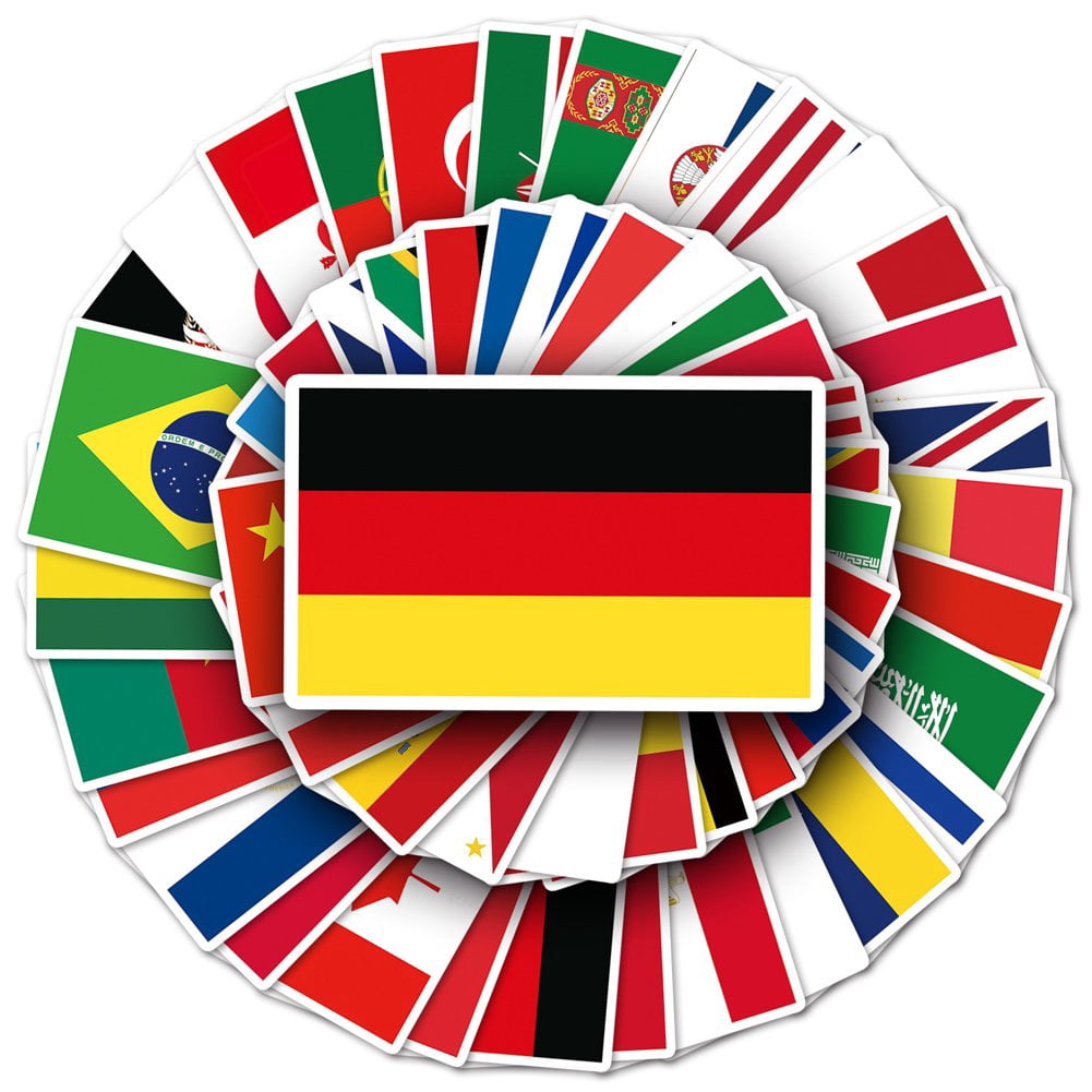 vlrwzc 105 PCS National Flag Graffiti Stickers Waterproof World Flags ...