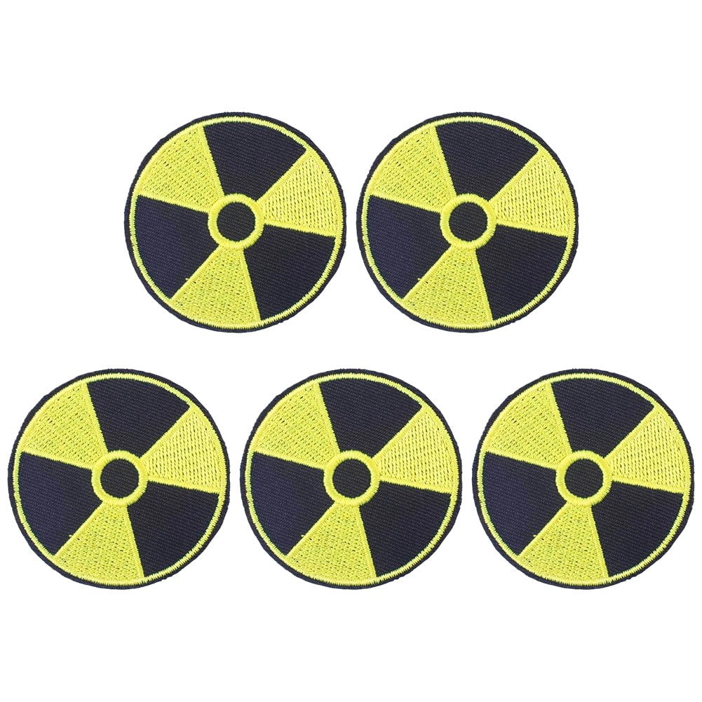vlrwzc 5pcs Radioactive Hazard Warning Patch Iron On Sew On Badge ...