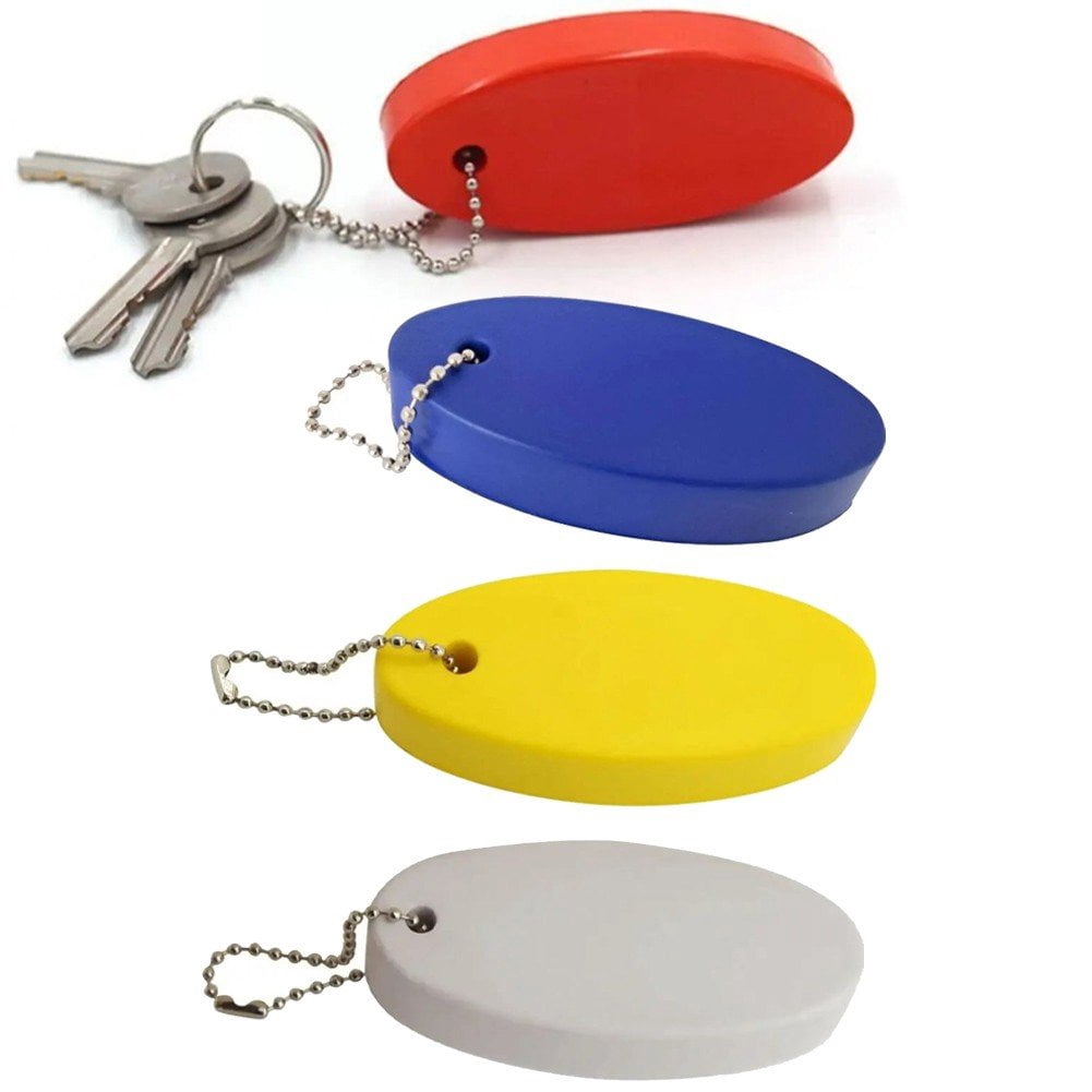 vlrwzc 4Pcs Floating Foam Water Keychain, Oval Buoyant Key Ring for ...