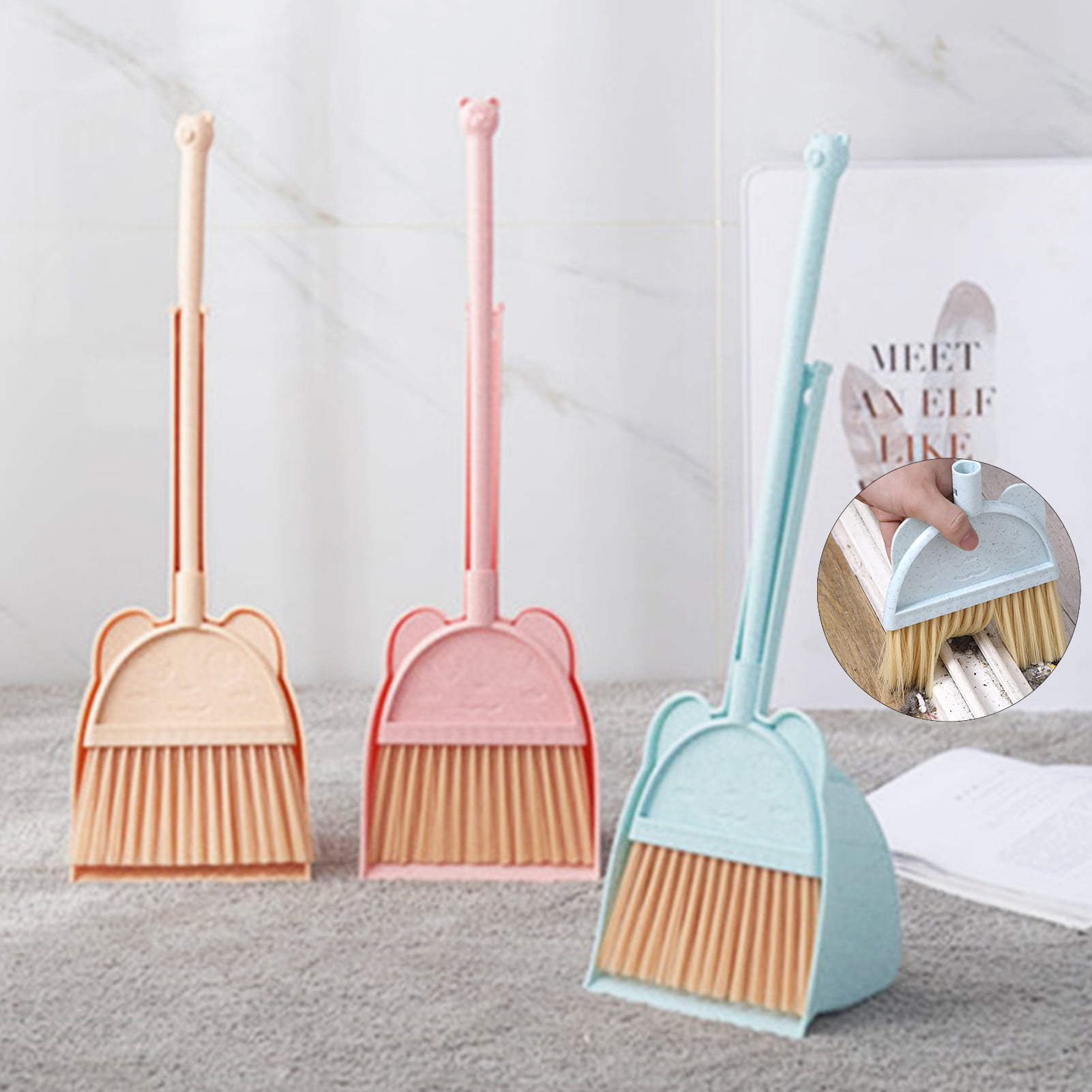 vnanda 1 Set Mini Broom with Dustpan for Kids Broom and Dustpan Set Toddler Cleaning Set ...
