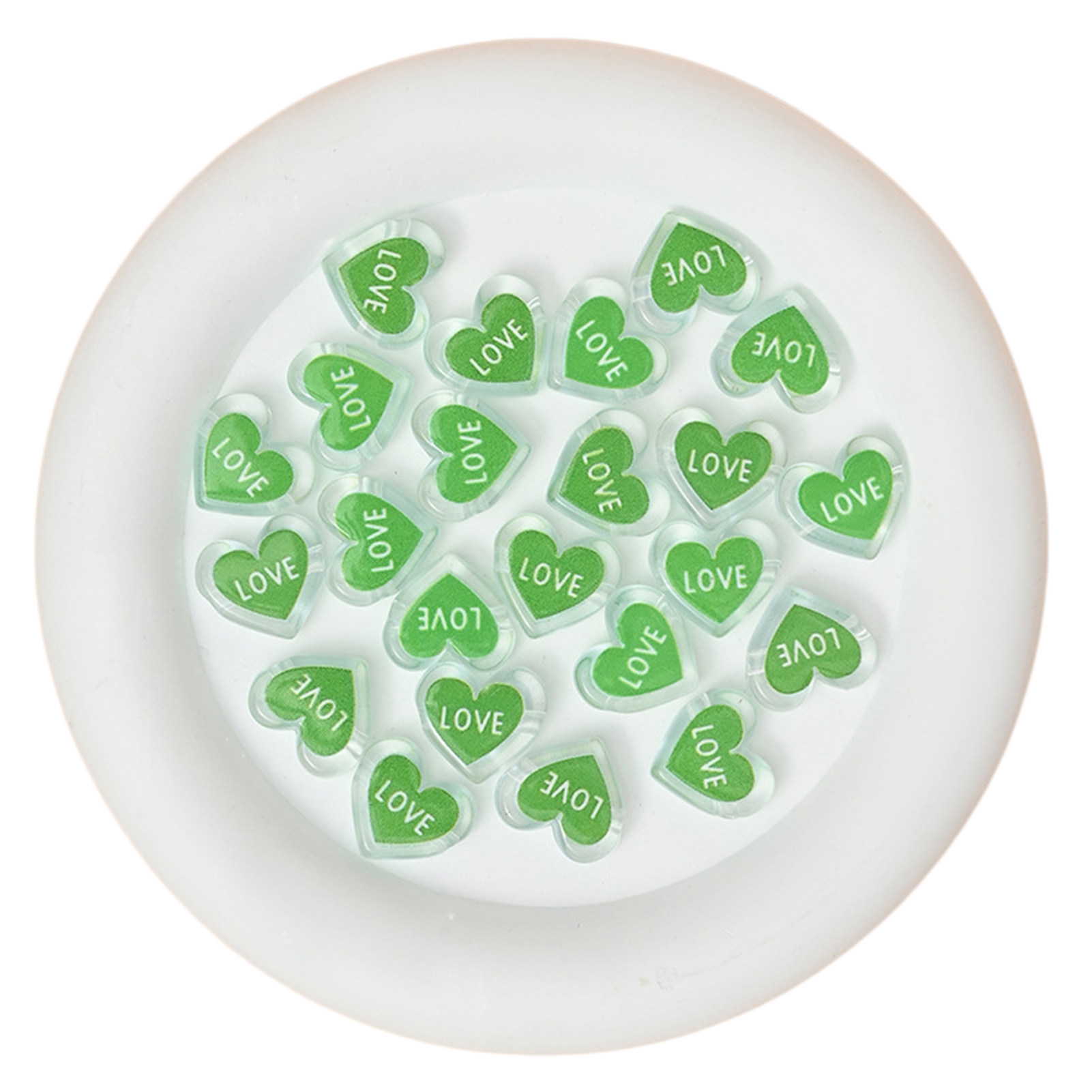 vnanda Acrylic Heart Beads 50pcs Letter Heart Acrylic Spacer Beads ...