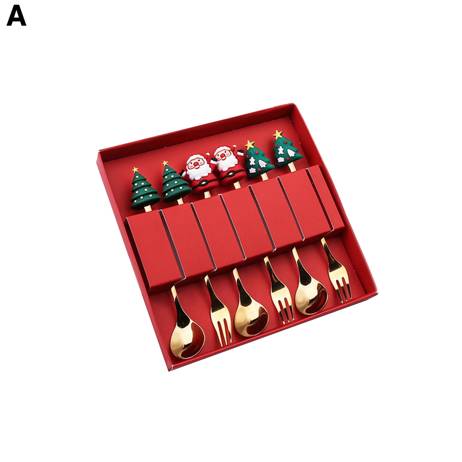 vnanda Christmas Utensils Set 6pcs/set Christmas Fork Spoon Kit with ...