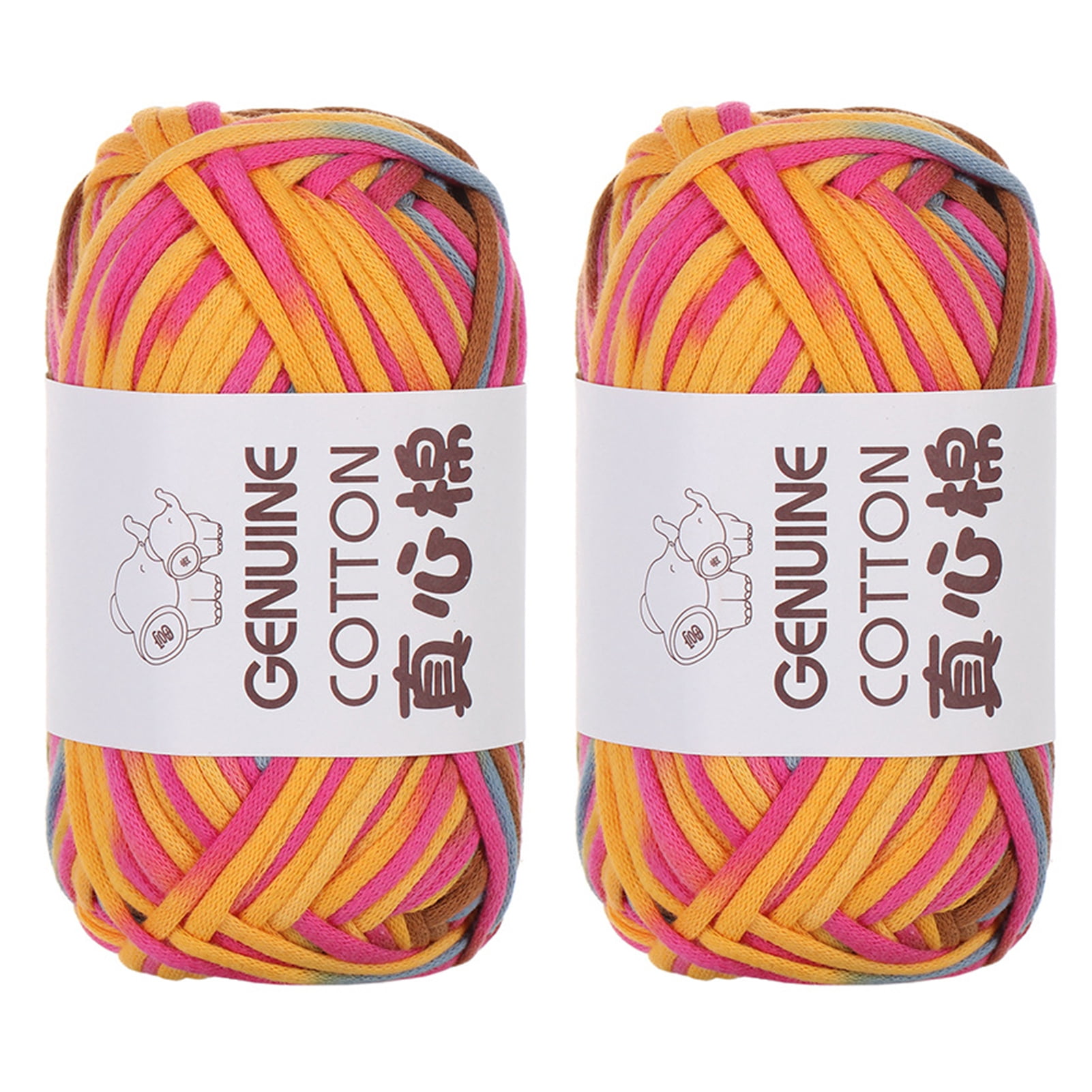 vnanda Colorful Knitting Yarn 2 Pcs Crochet Yarn Rainbow Color ...