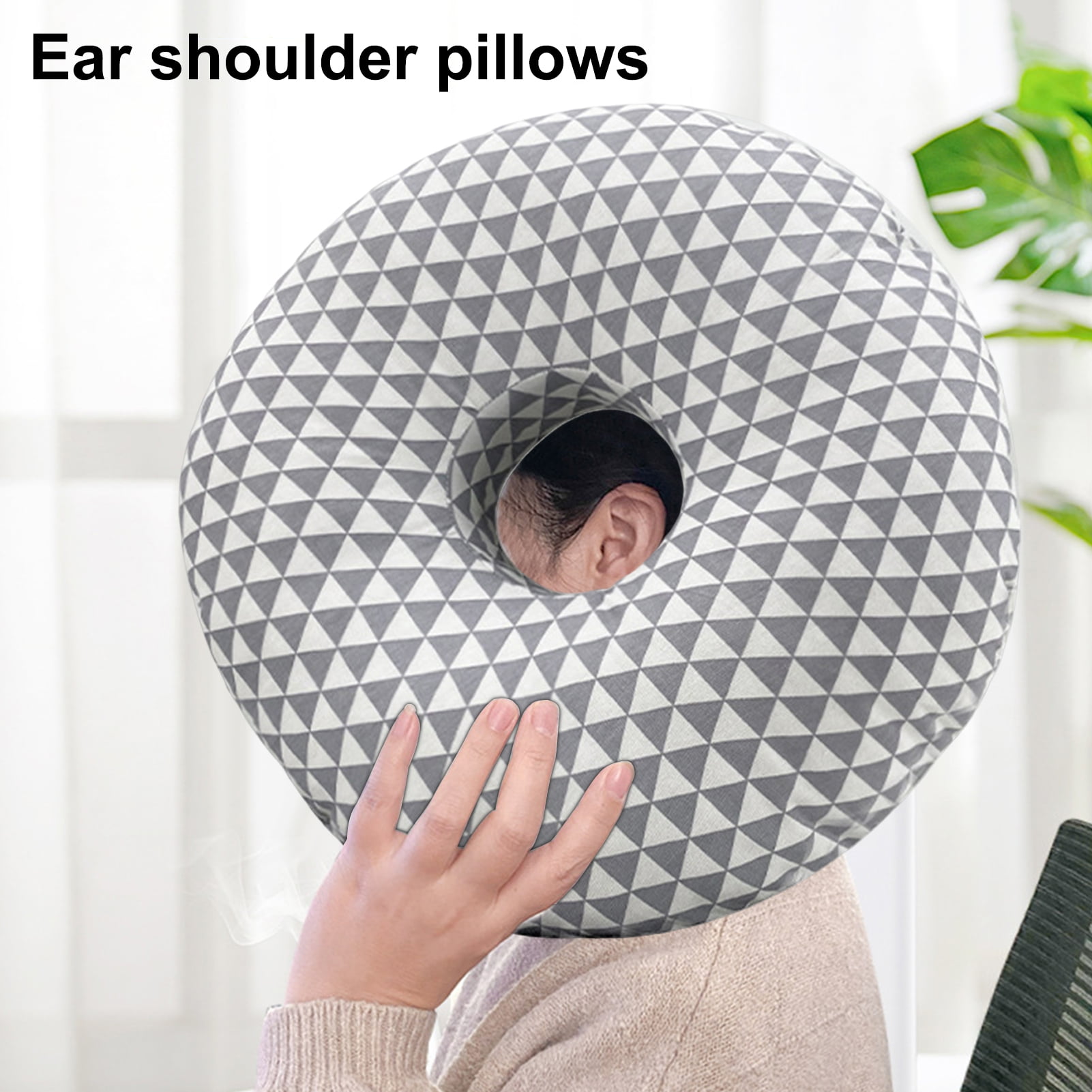 vnanda Cushioned Ear Pillow Circular Piercing Pillow for Side Sleeping ...