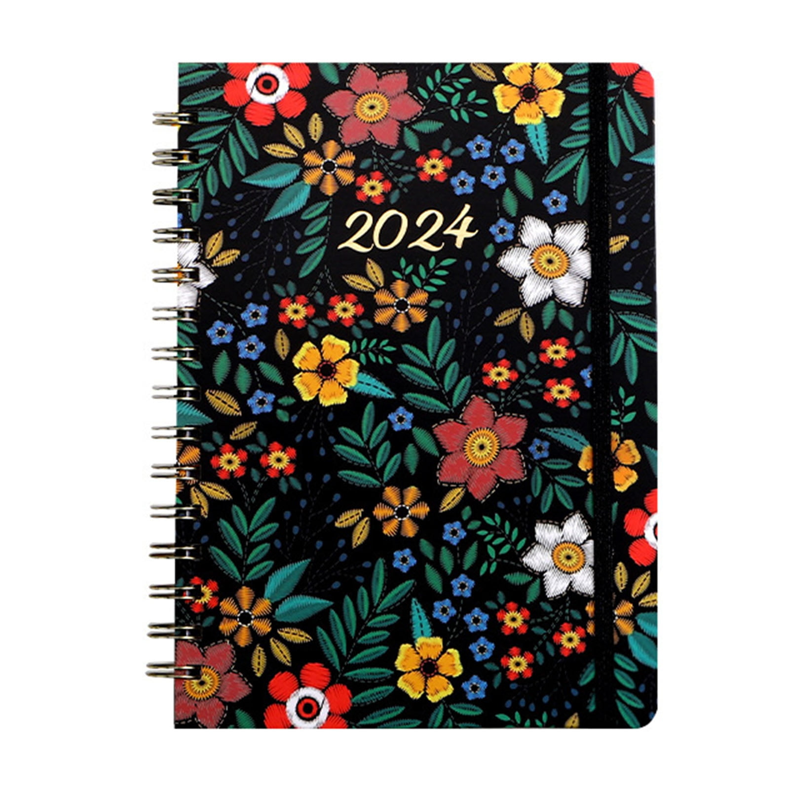 vnanda Diary Notebook 2024 Weekly Monthly Planner Flower Print Coil ...